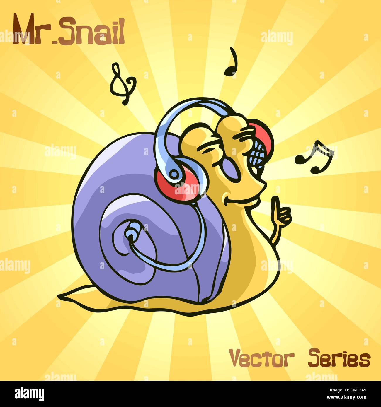 Mr. Snail with music. vector illustration Stock Vector Image & Art - Alamy