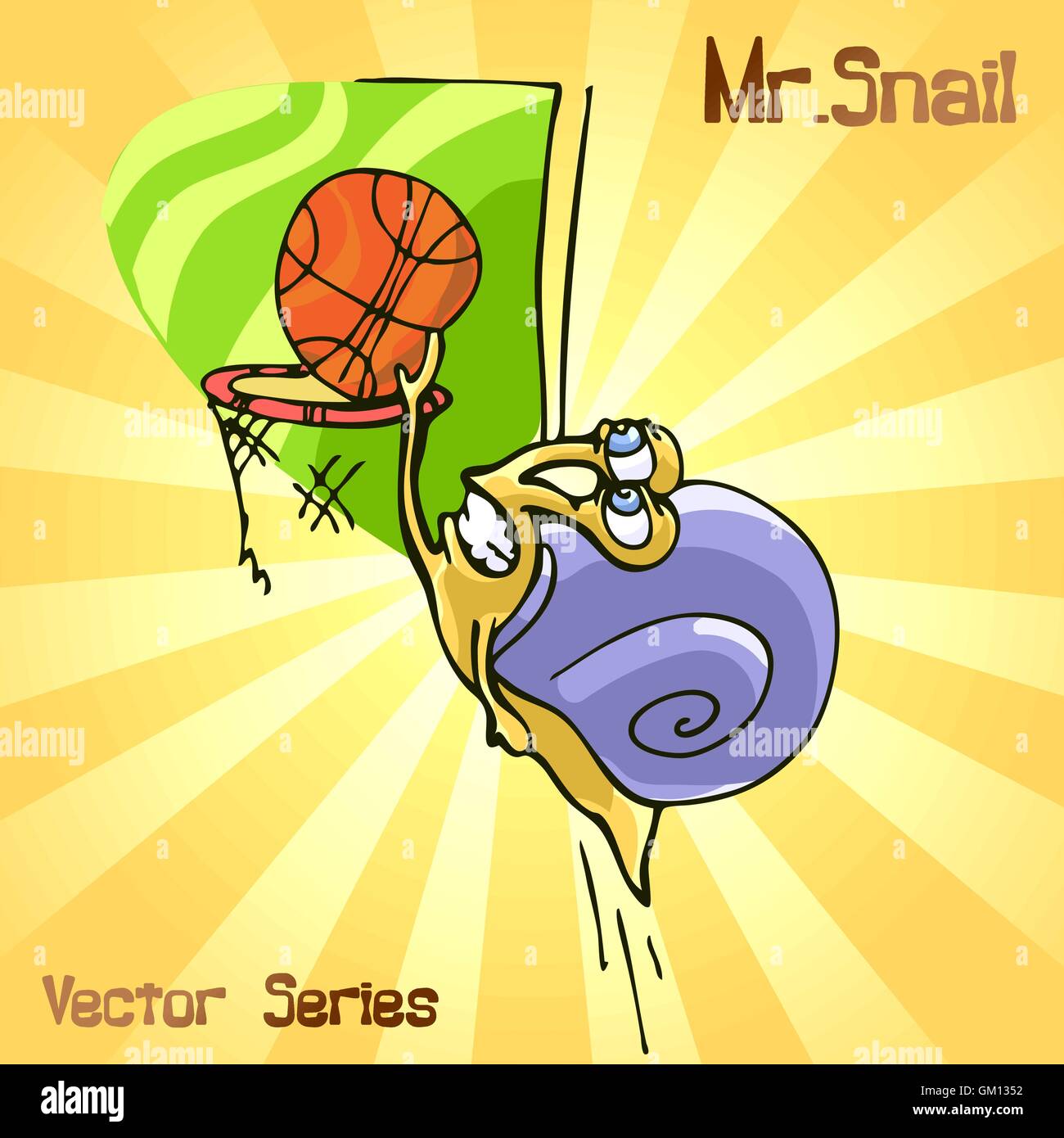 Mr. Snail with basketball. vector illustration Stock Vector Image & Art ...