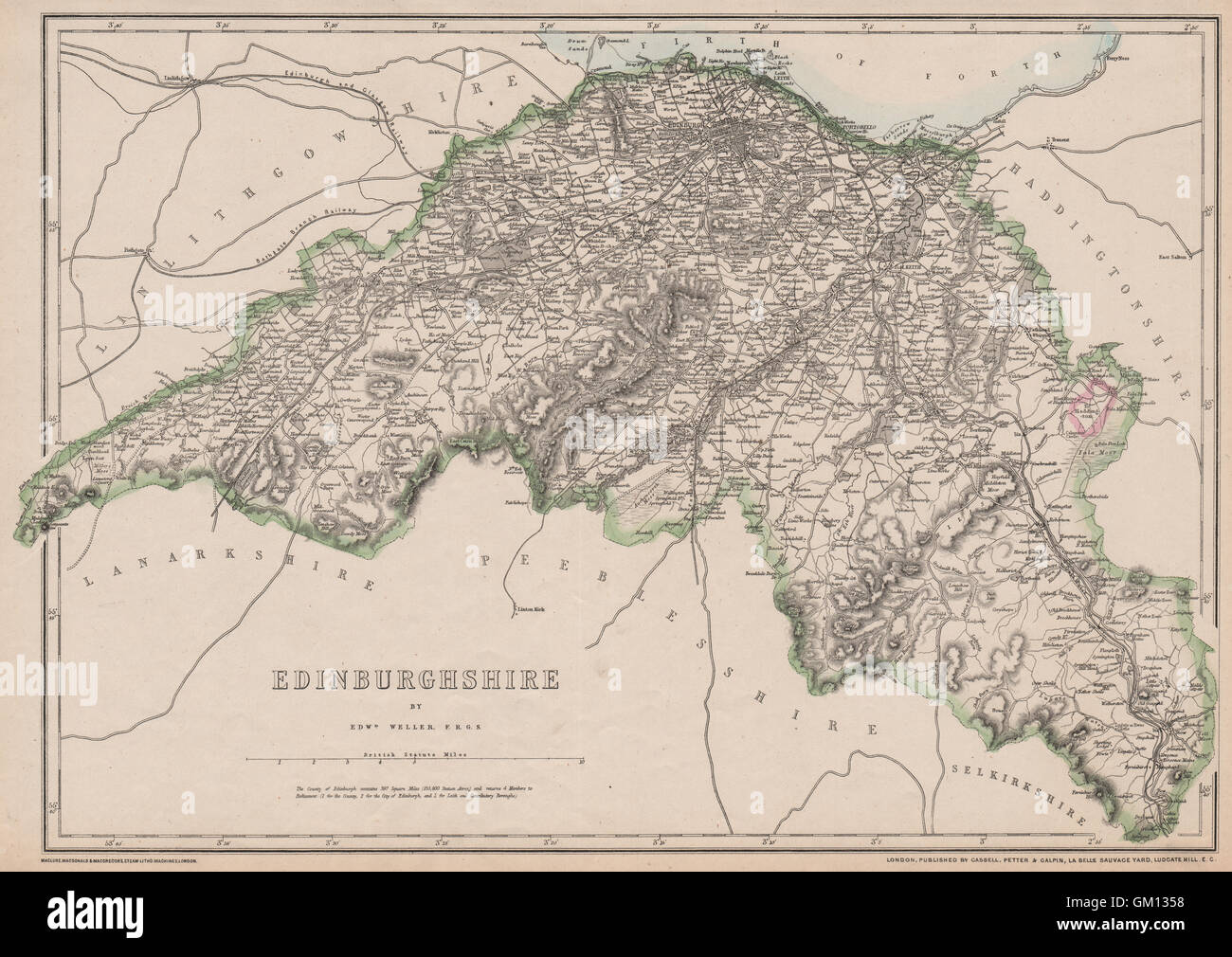 Midlothian map hi-res stock photography and images - Alamy