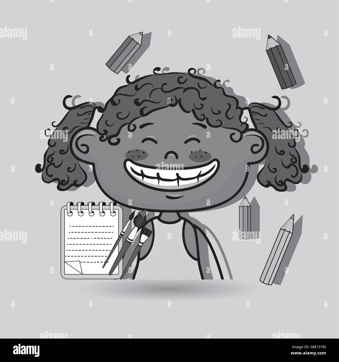 girl cartoon child notebook Stock Vector Image & Art - Alamy