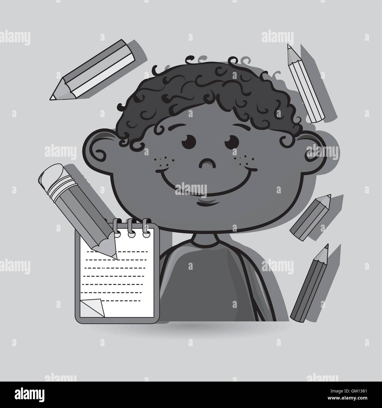 character cartoon child notebook Stock Vector Image & Art - Alamy