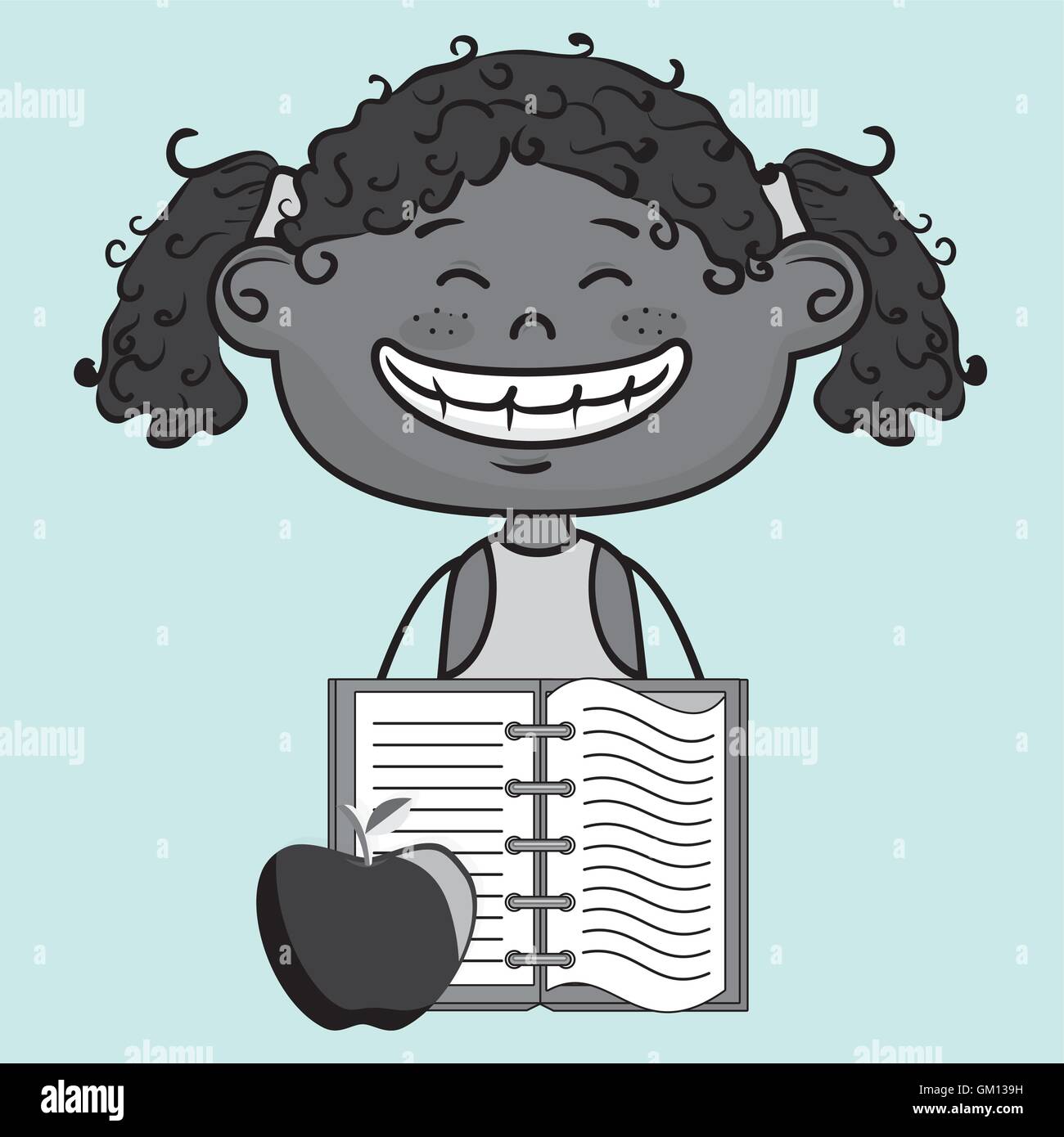 cartoon girl notebook icon Stock Vector Image & Art - Alamy