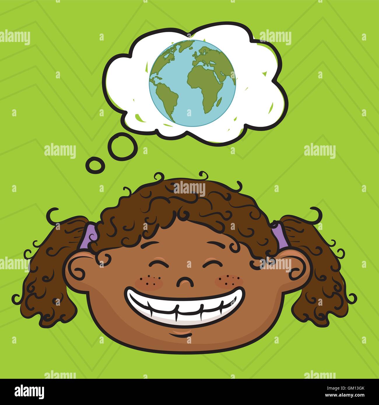 cartoon girl map global Stock Vector Image & Art - Alamy