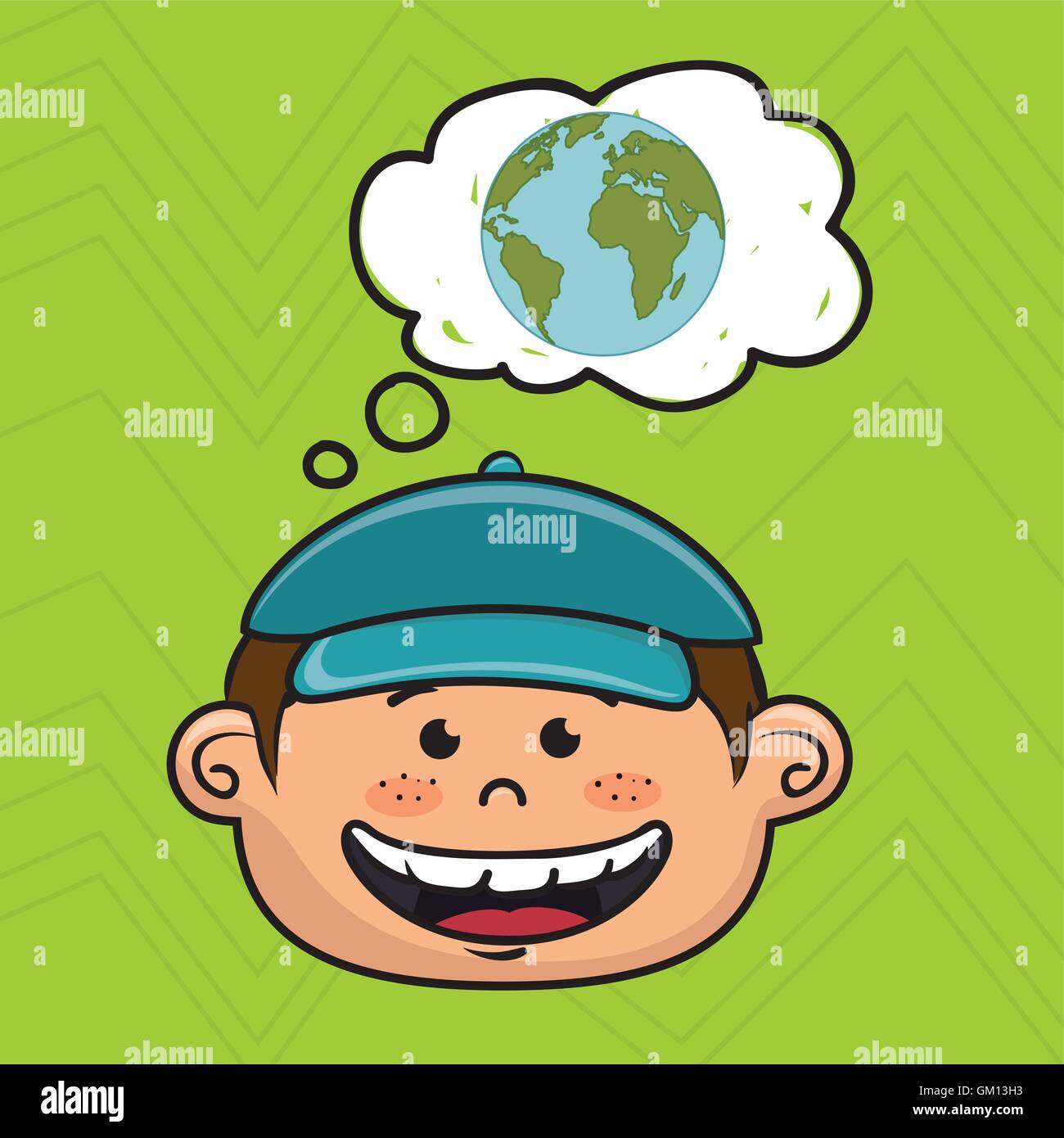 cartoon boy map global Stock Vector Image & Art - Alamy