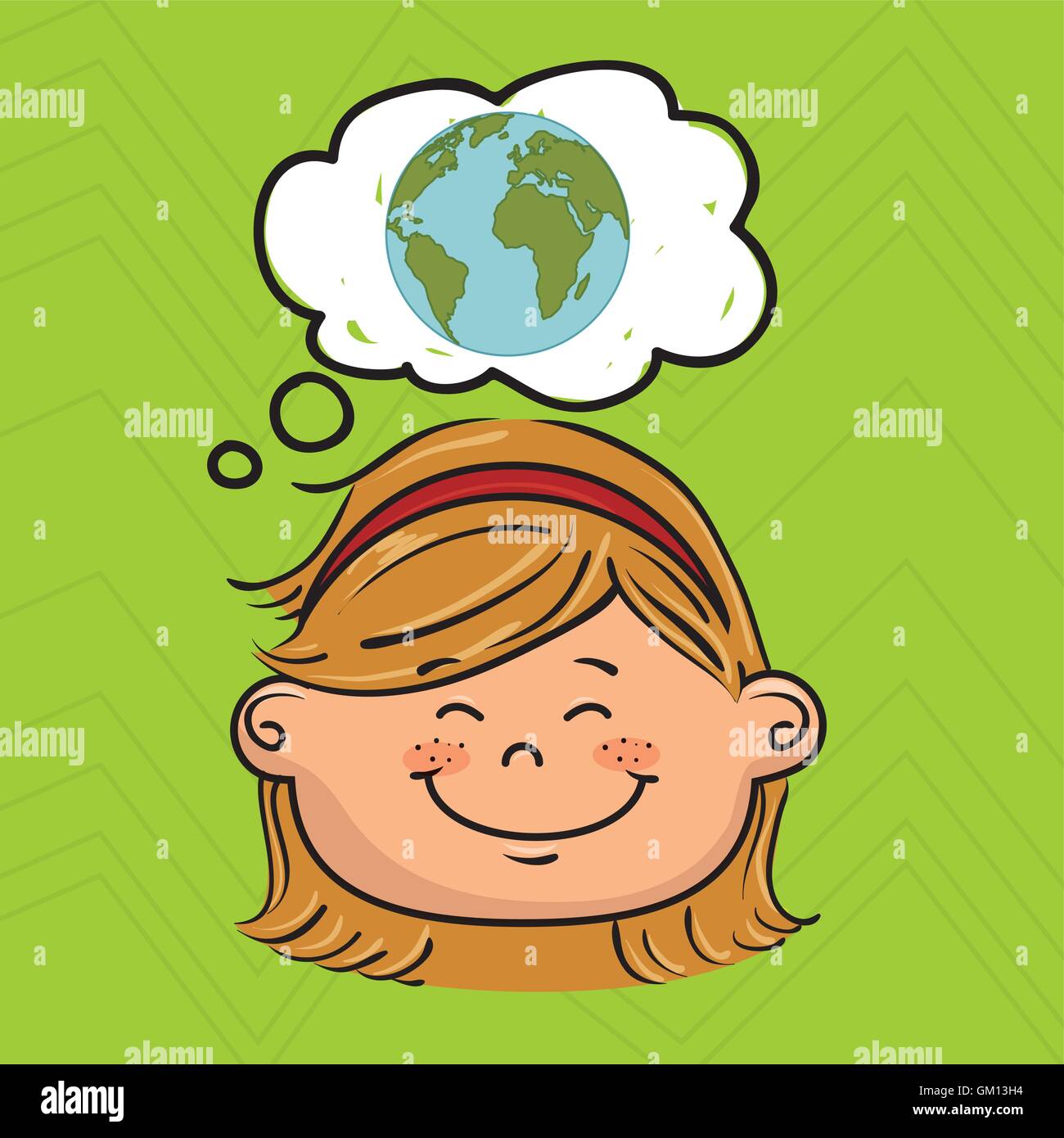 cartoon girl map global Stock Vector Image & Art - Alamy