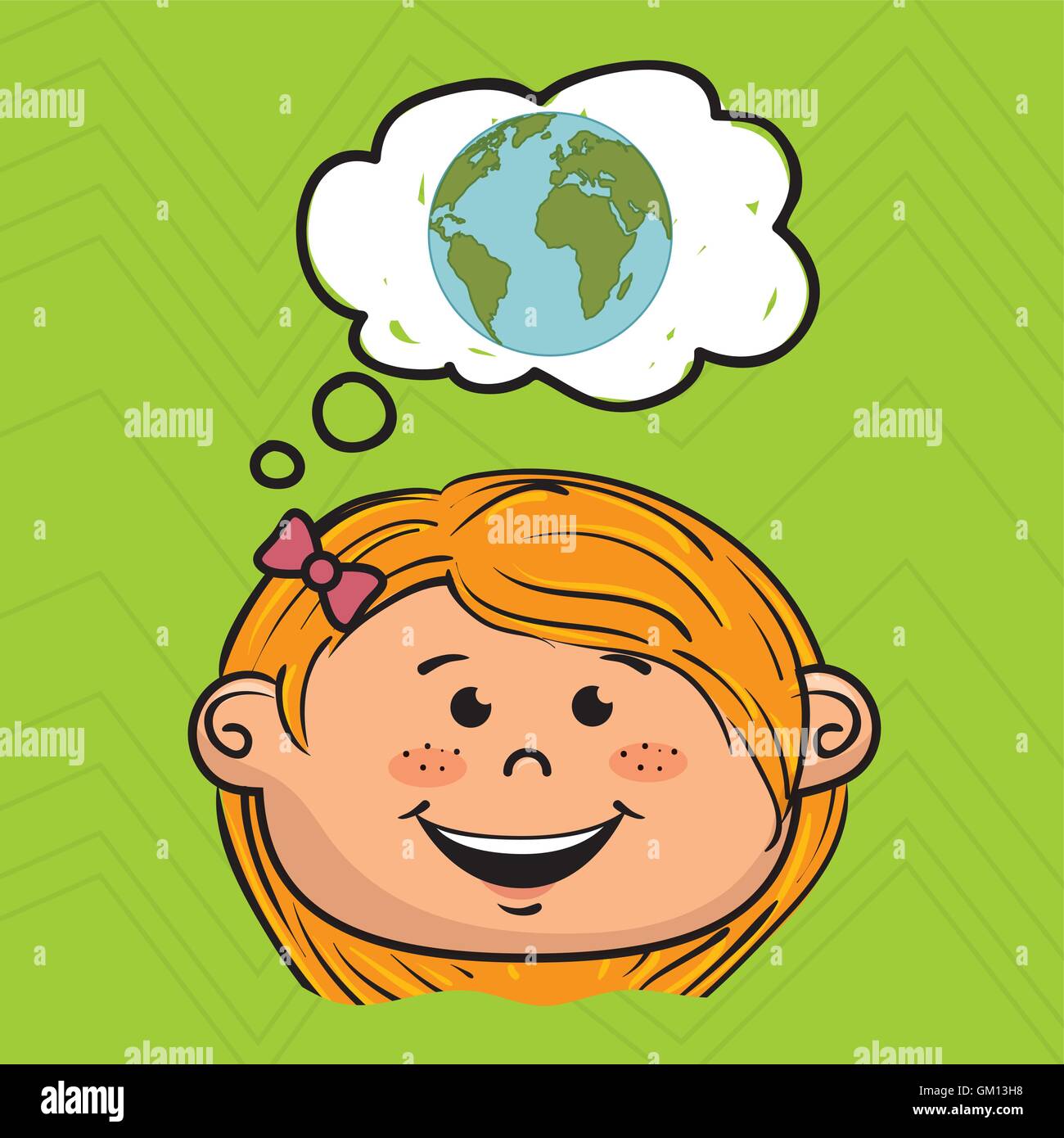 cartoon girl map global Stock Vector Image & Art - Alamy