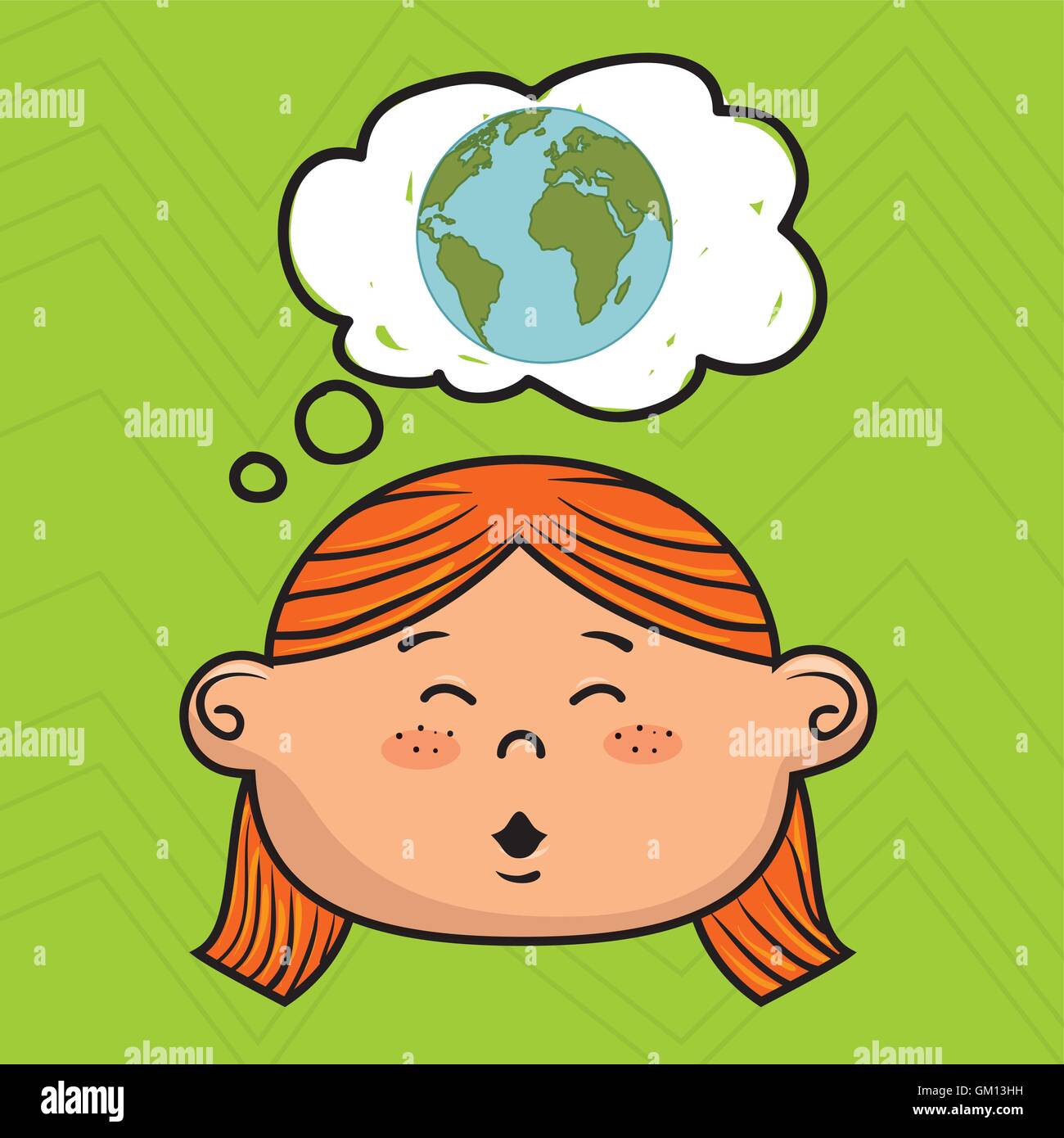cartoon girl map global Stock Vector Image & Art - Alamy