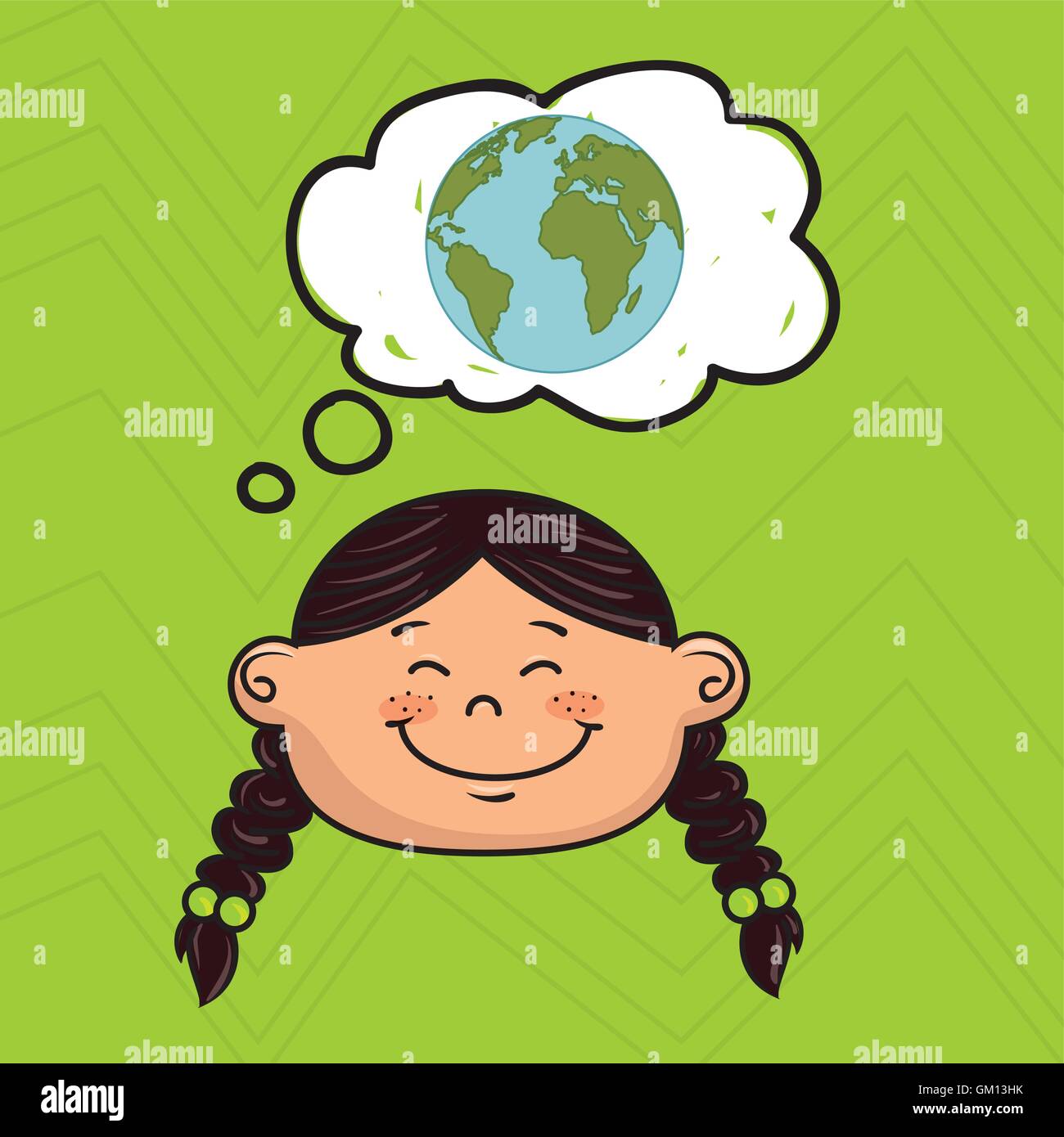 cartoon girl map global Stock Vector Image & Art - Alamy