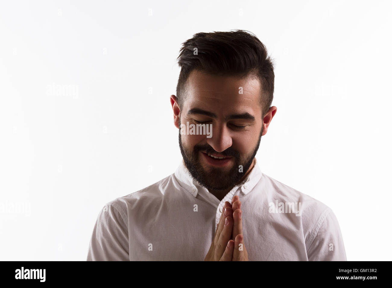 Handsome man smiling Stock Photo - Alamy