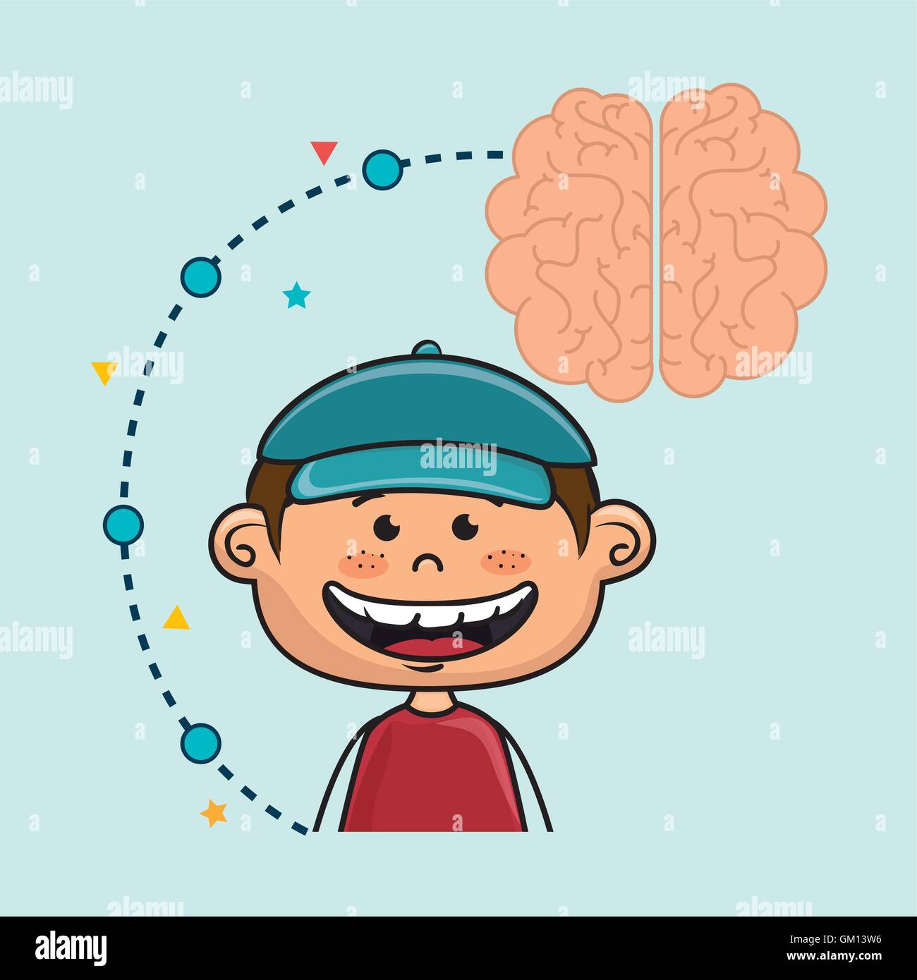 boy cartoon brain idea Stock Vector Image & Art - Alamy