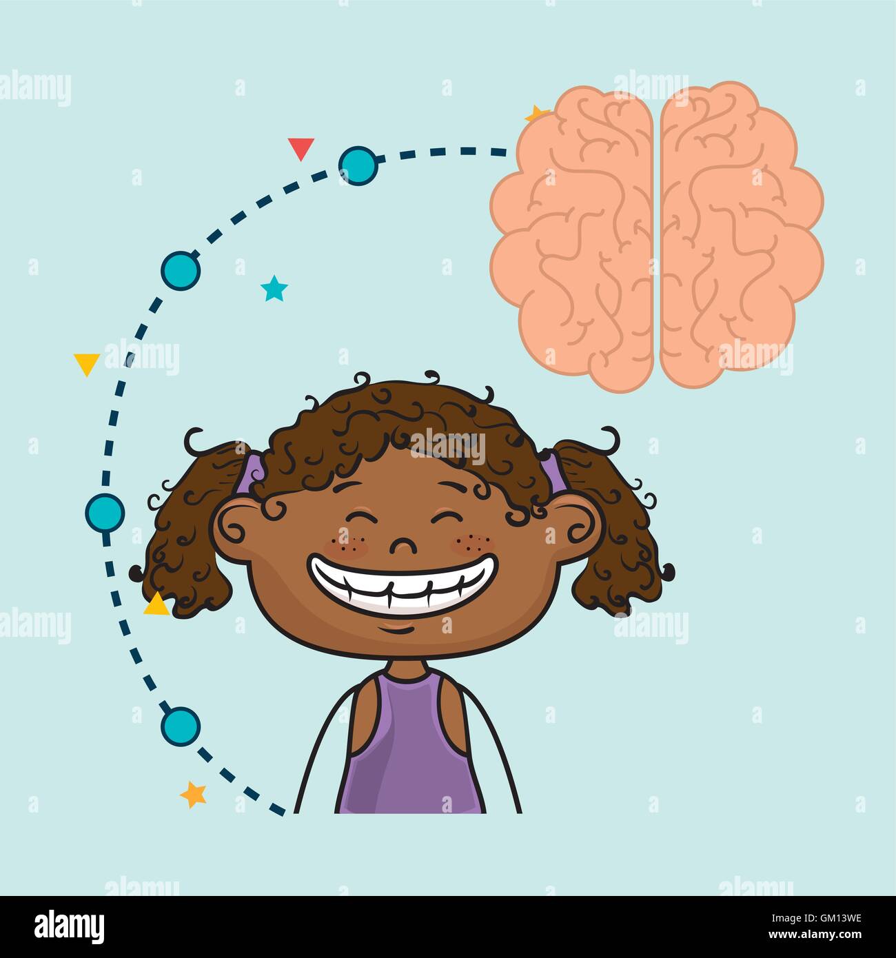 girl cartoon brain idea Stock Vector Image & Art - Alamy