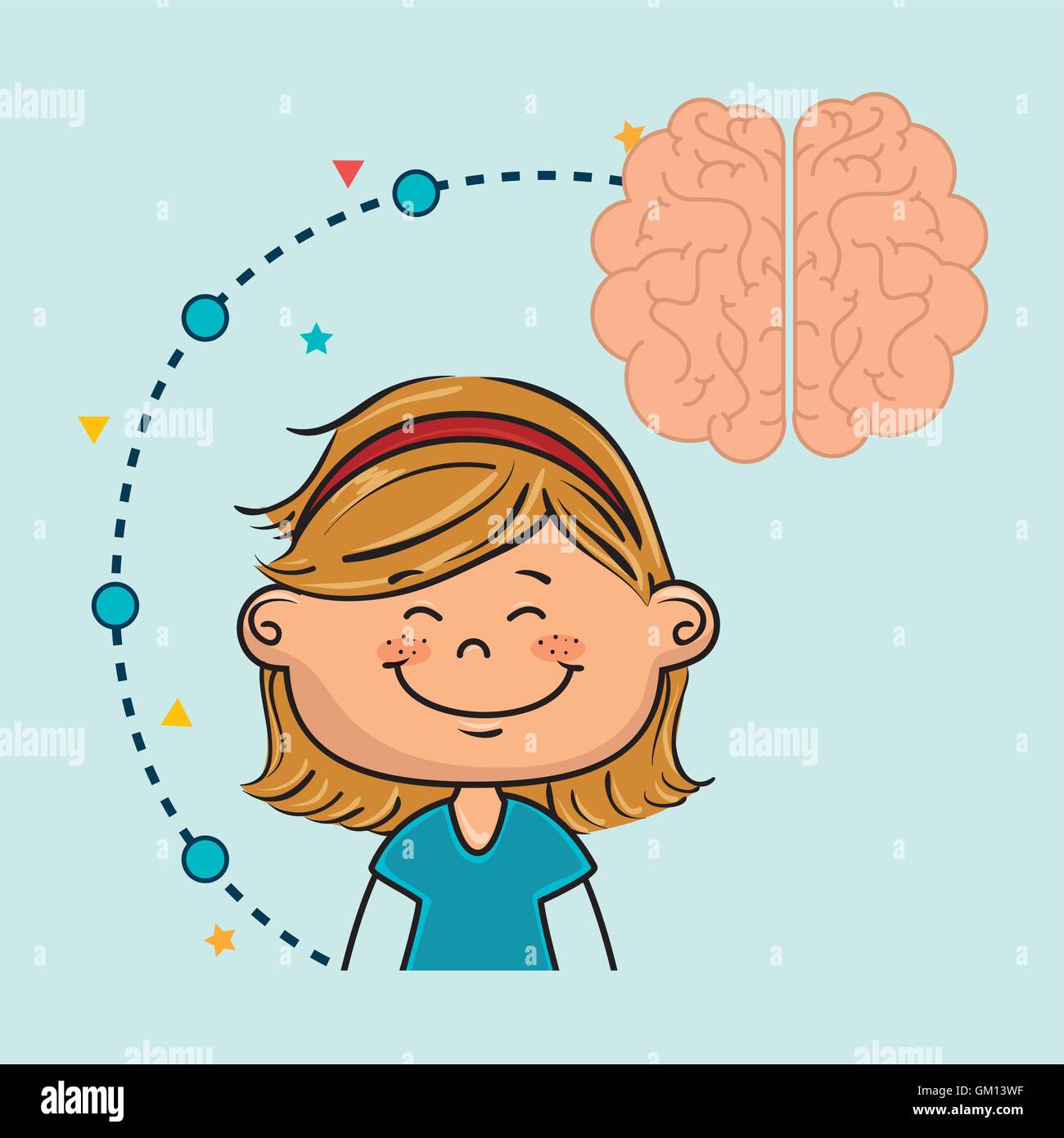 Cartoon illustration child mind head hi-res stock photography and ...