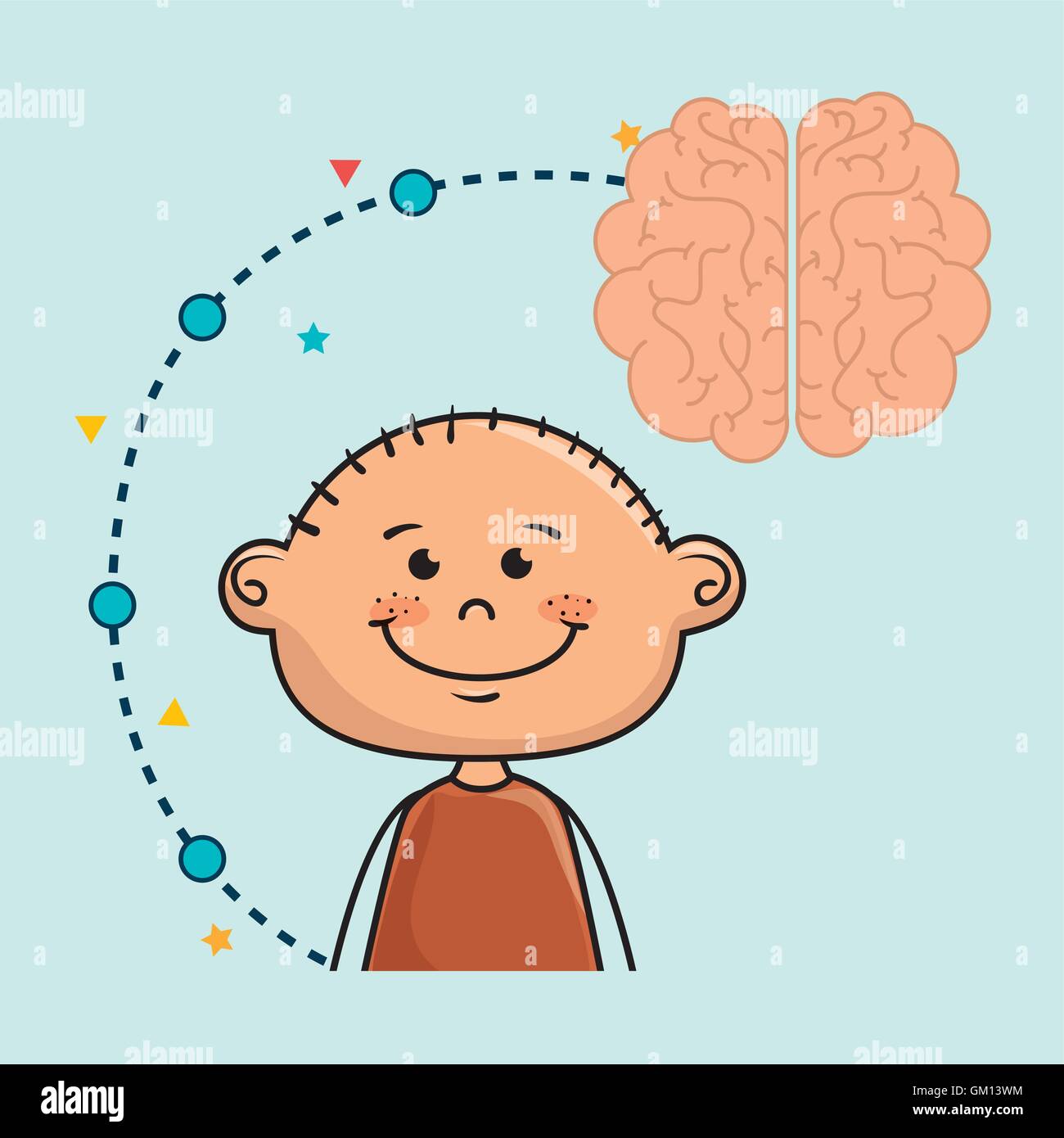 Cartoon illustration child mind head hi-res stock photography and ...