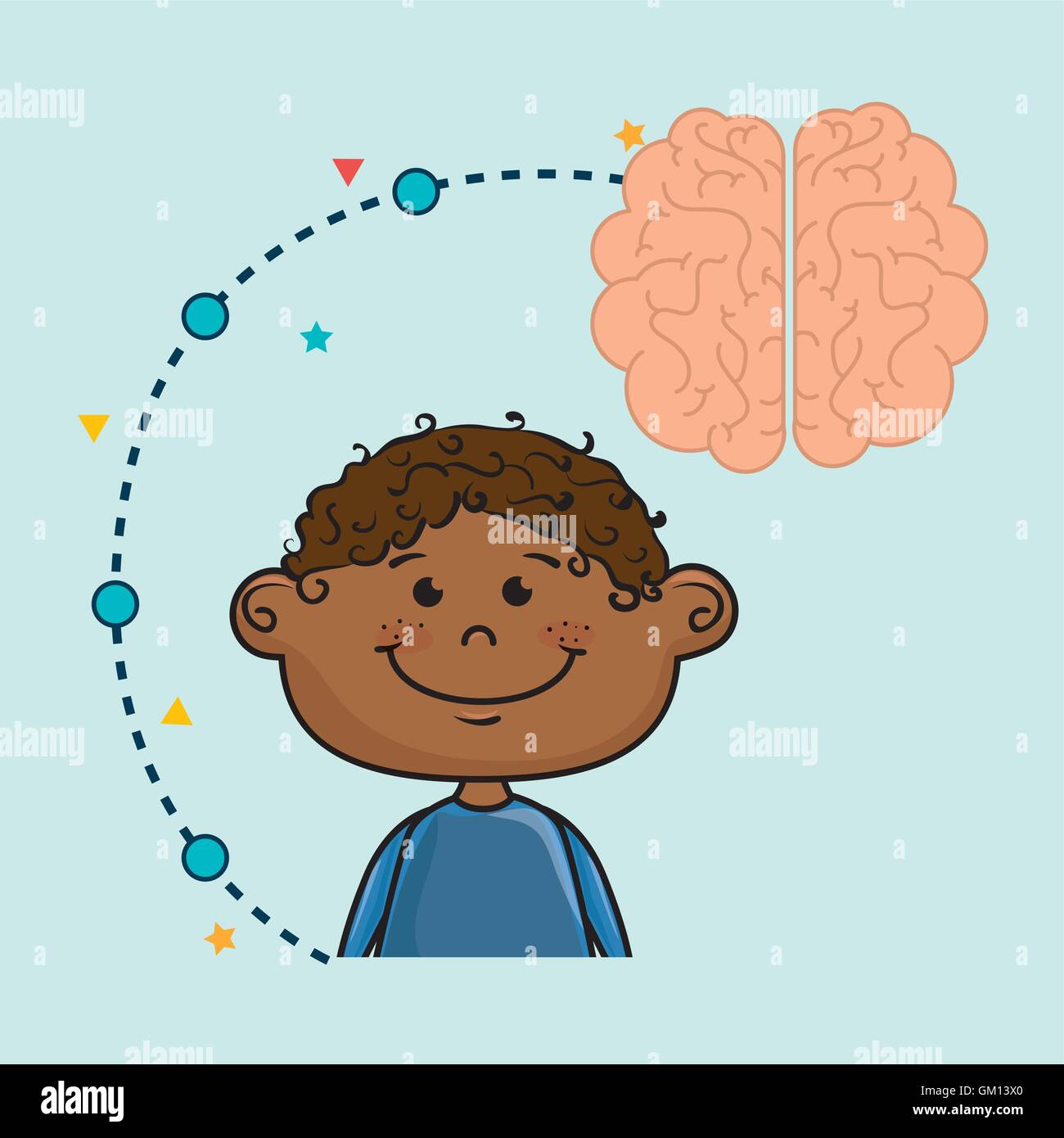 Cartoon illustration child mind head hi-res stock photography and ...
