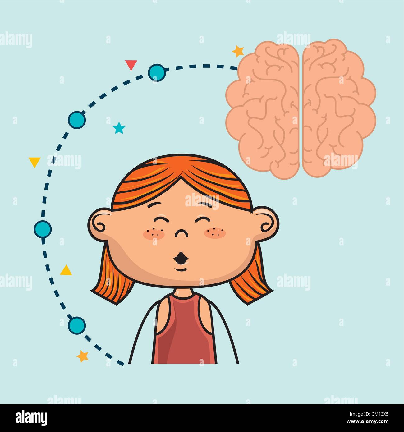 girl cartoon brain idea Stock Vector Image & Art - Alamy