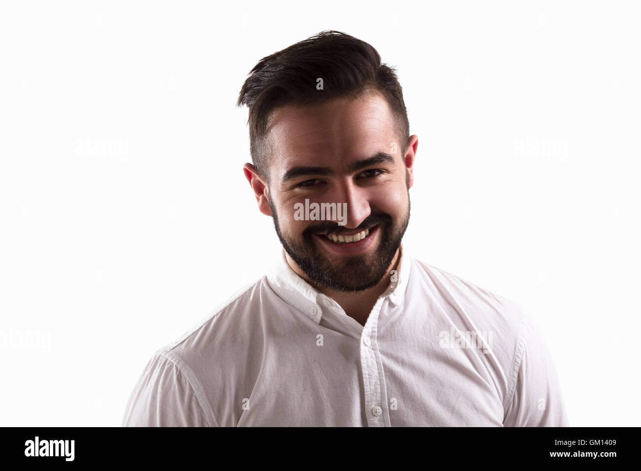 Handsome man smiling Stock Photo - Alamy