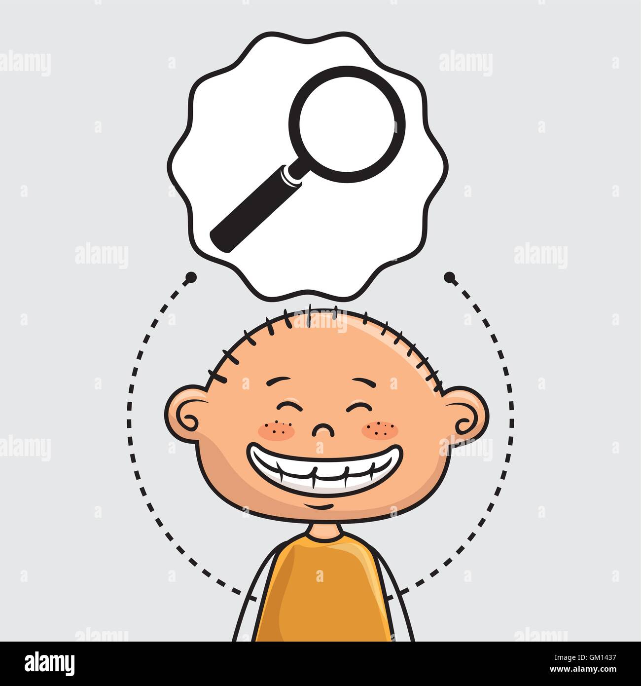 Boy with loupe Stock Vector Images - Alamy