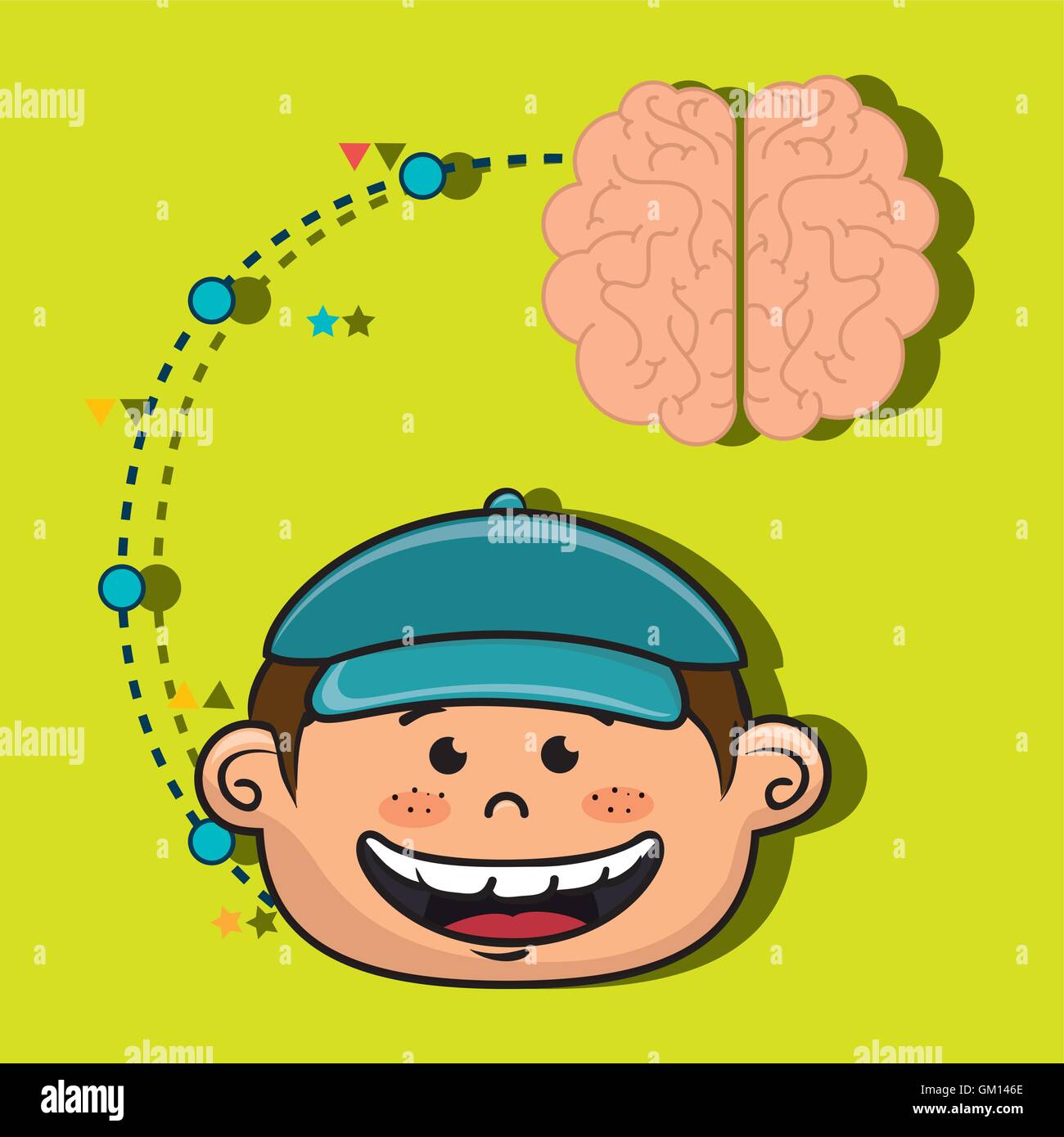 boy cartoon brain idea Stock Vector Image & Art - Alamy