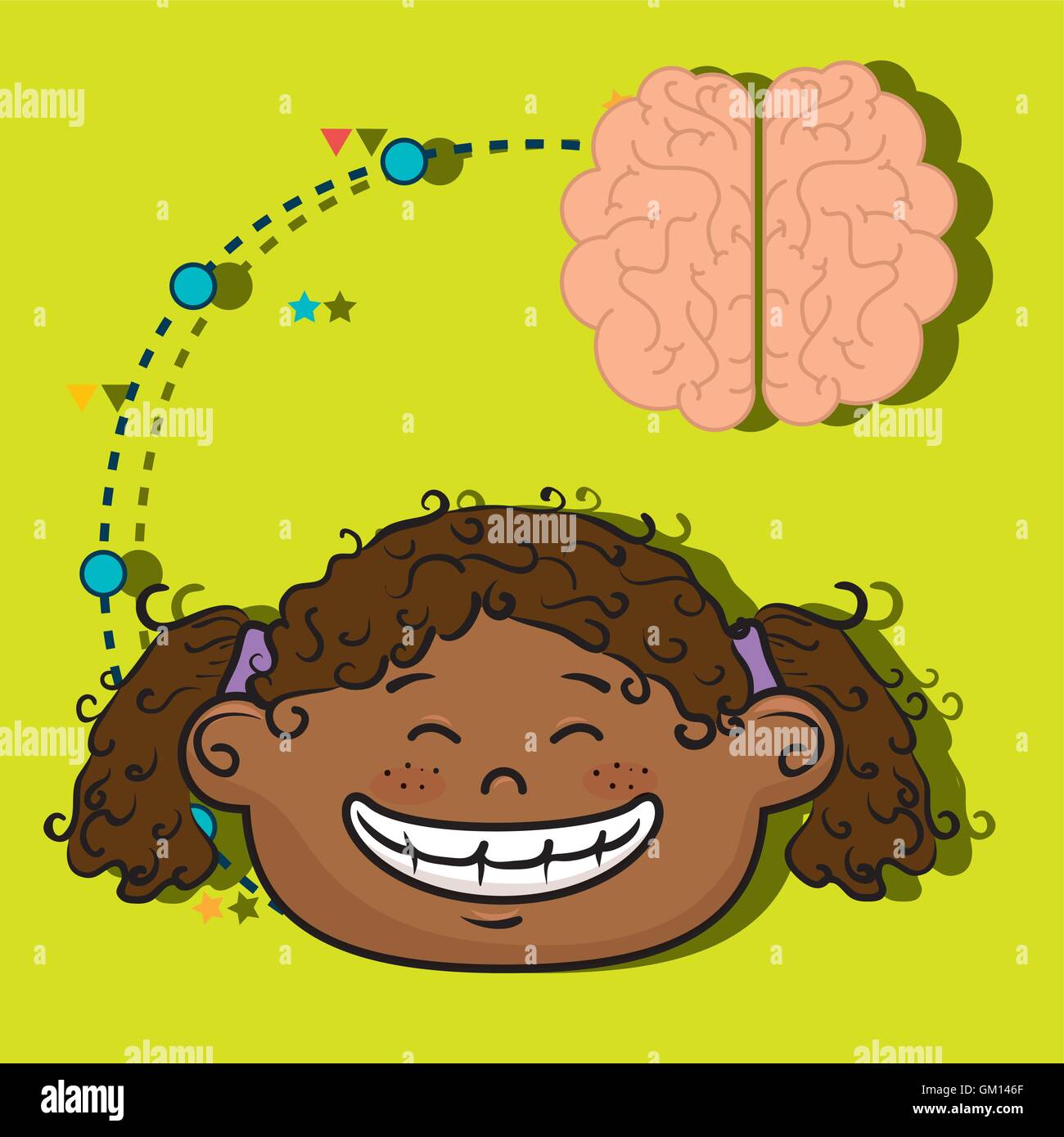 Cartoon illustration child mind head hi-res stock photography and ...