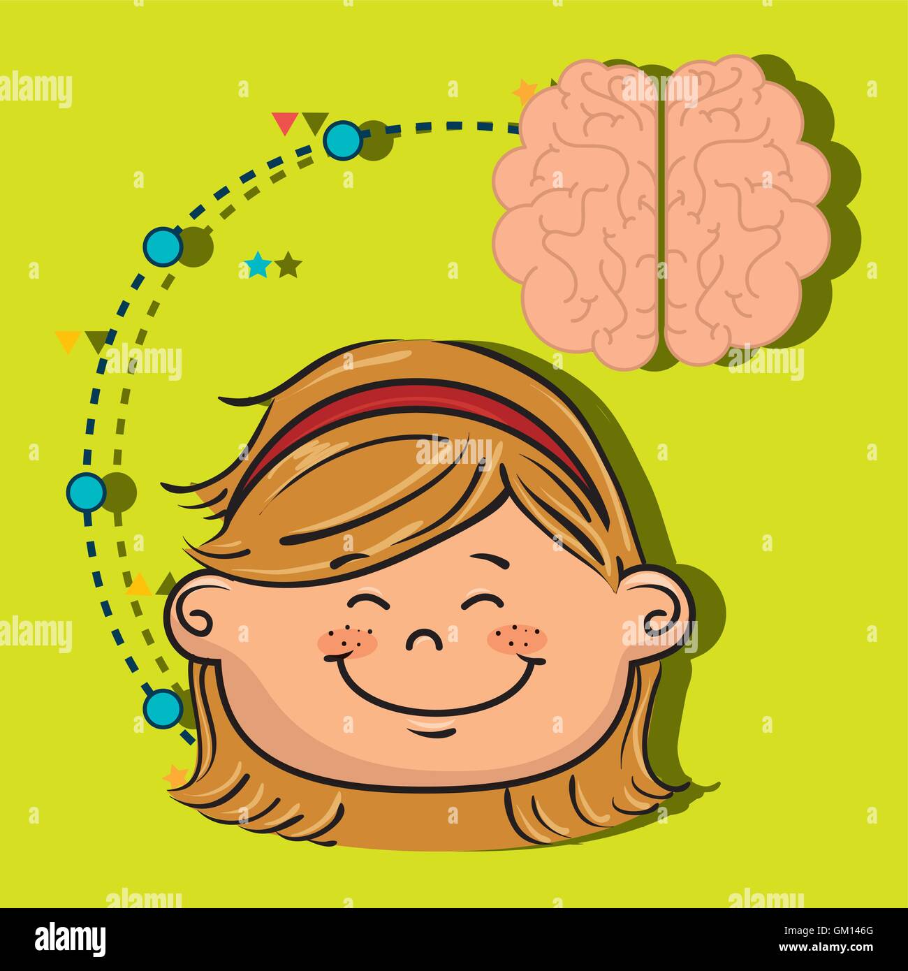 girl cartoon brain idea Stock Vector Image & Art - Alamy