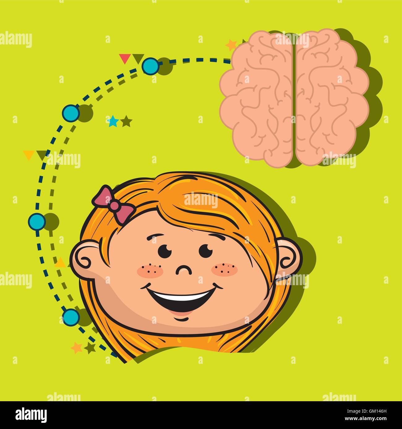 girl cartoon brain idea Stock Vector Image & Art - Alamy