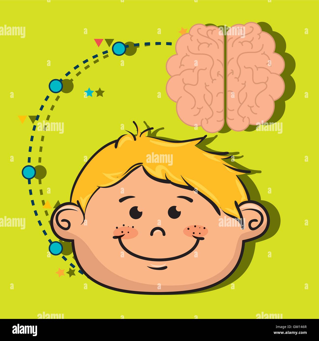 Cartoon illustration child mind head hi-res stock photography and ...