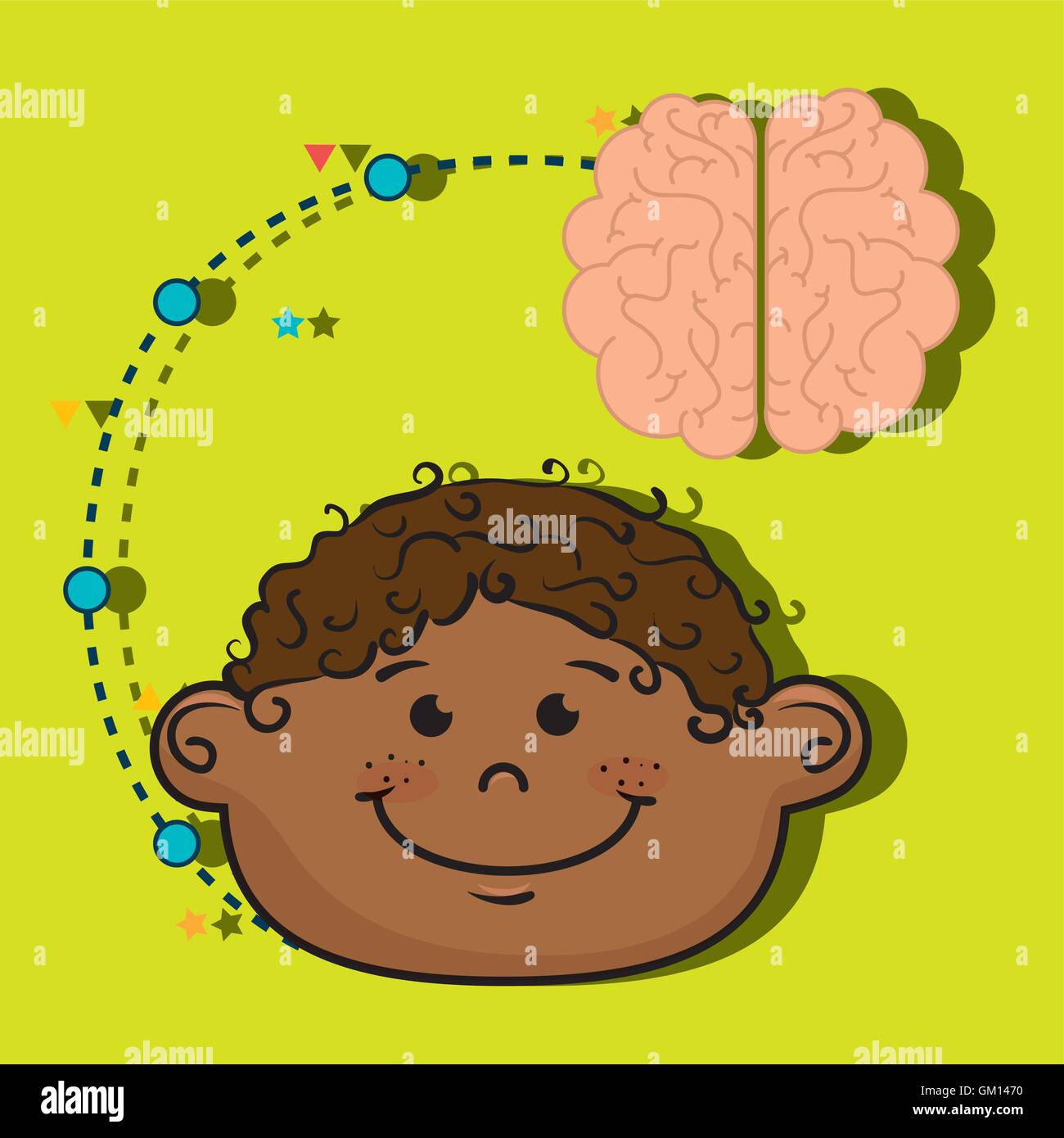 Cartoon Illustration Child Mind Head High Resolution Stock Photography ...