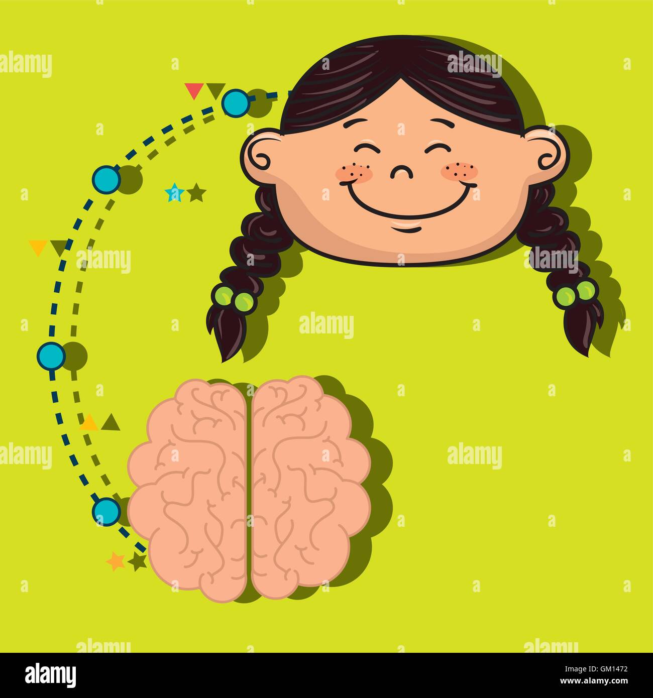 girl cartoon brain idea Stock Vector Image & Art - Alamy