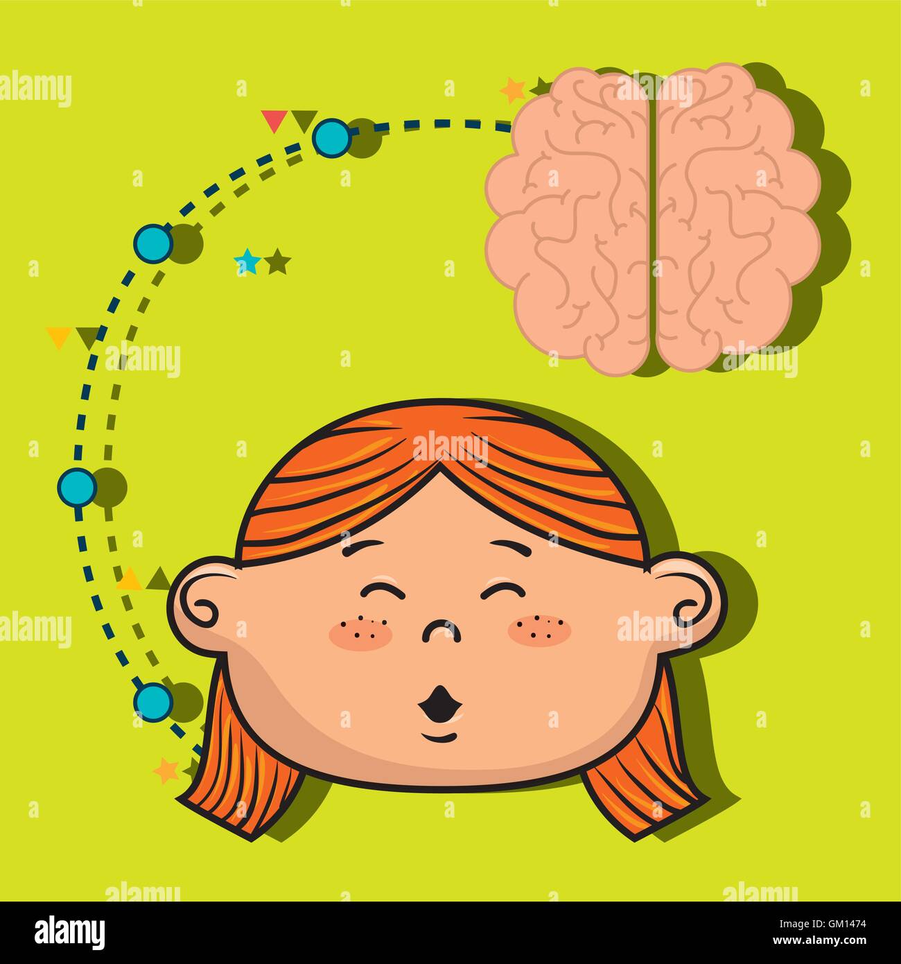 girl cartoon brain idea Stock Vector Image & Art - Alamy