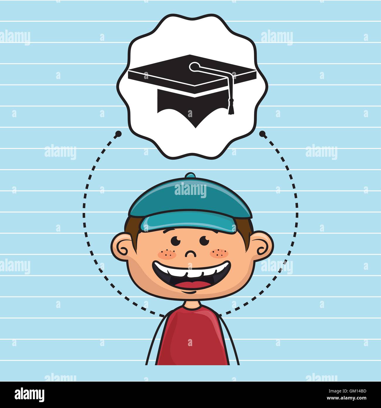boy cartoon cap icon Stock Vector Image & Art - Alamy