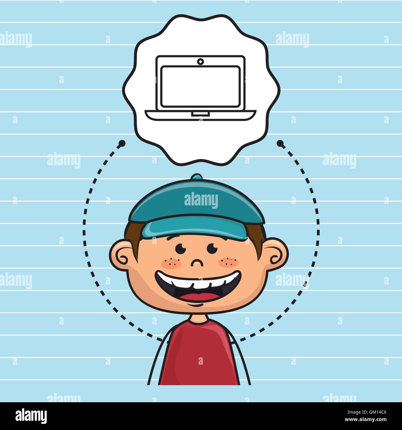 boy cartoon cap icon Stock Vector Image & Art - Alamy