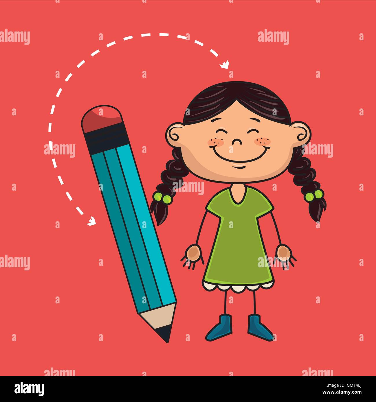 child cartoon pencil icon Stock Vector Image & Art - Alamy