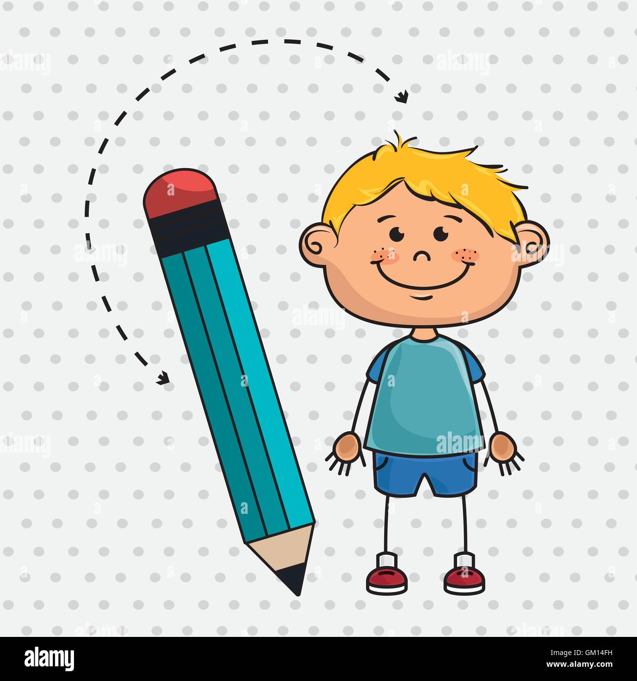 child cartoon pencil icon Stock Vector Image & Art - Alamy