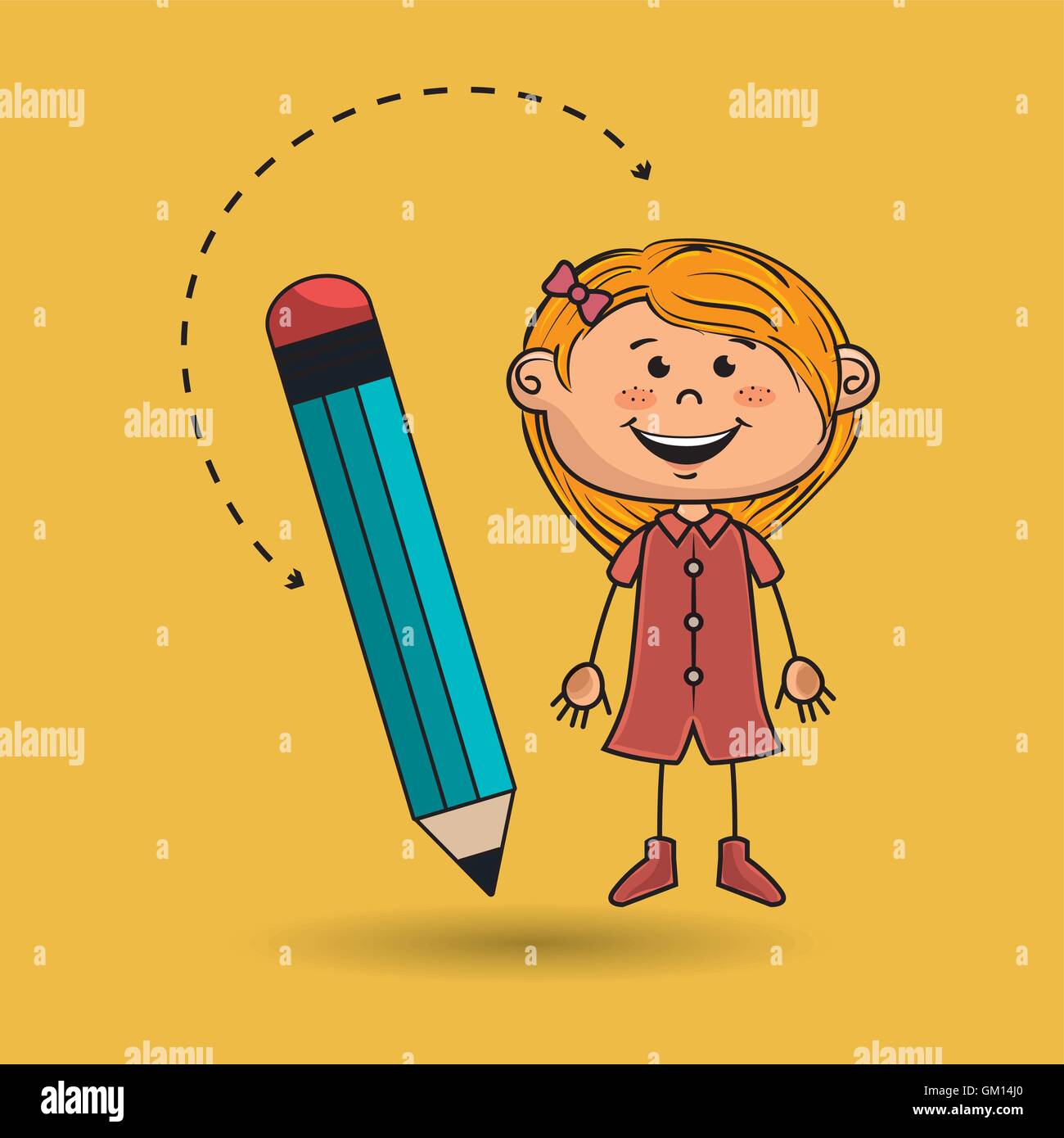 child cartoon pencil icon Stock Vector Image & Art - Alamy