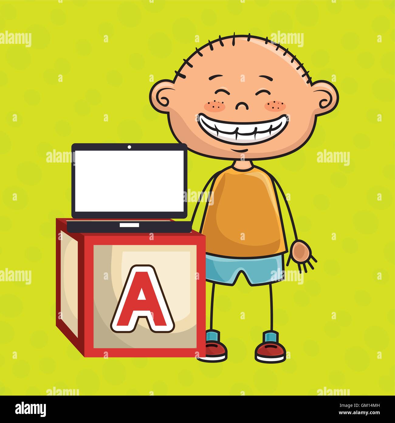 boy laptop cube icon Stock Vector Image & Art - Alamy