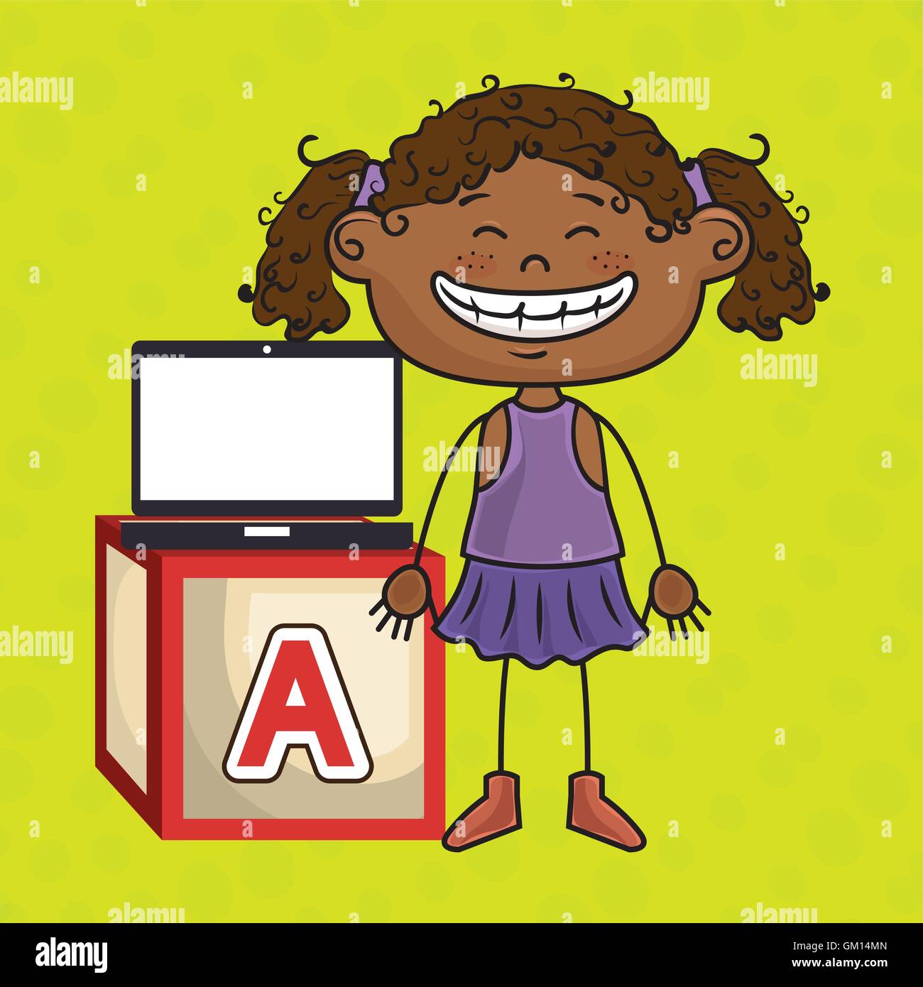 girl laptop cube icon Stock Vector Image & Art - Alamy