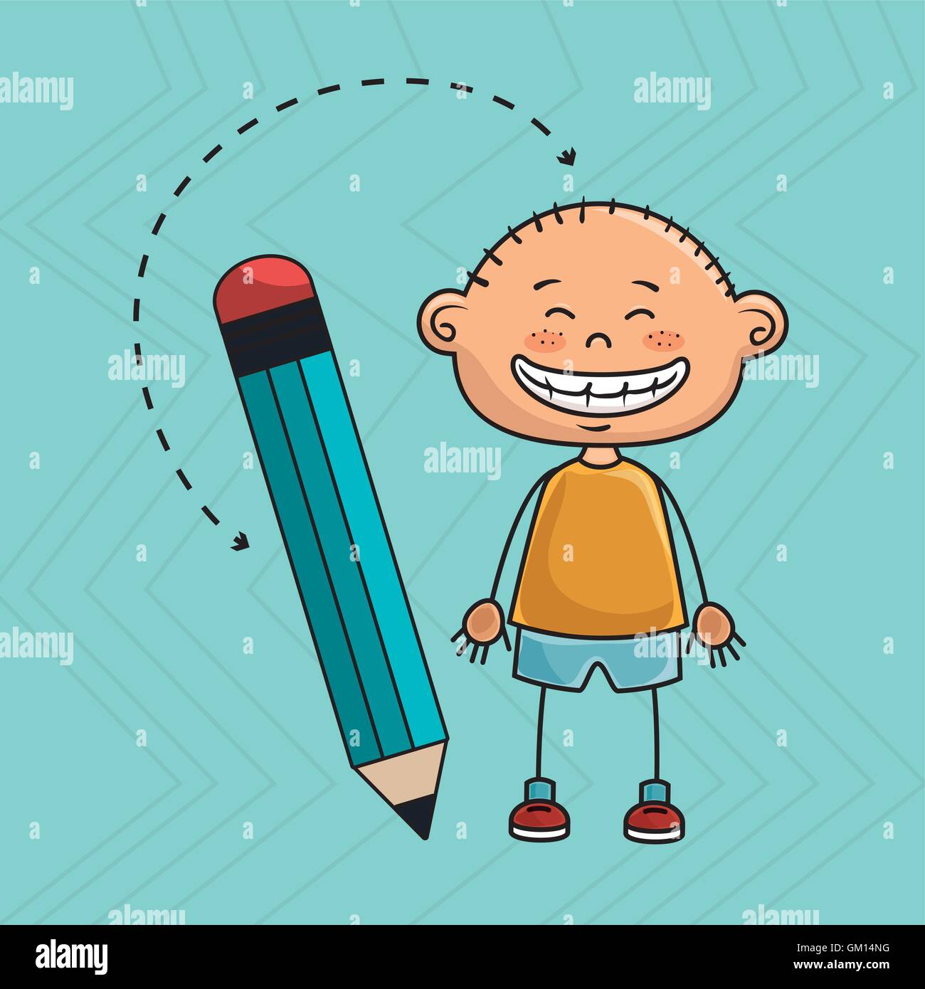 child cartoon pencil icon Stock Vector Image & Art - Alamy