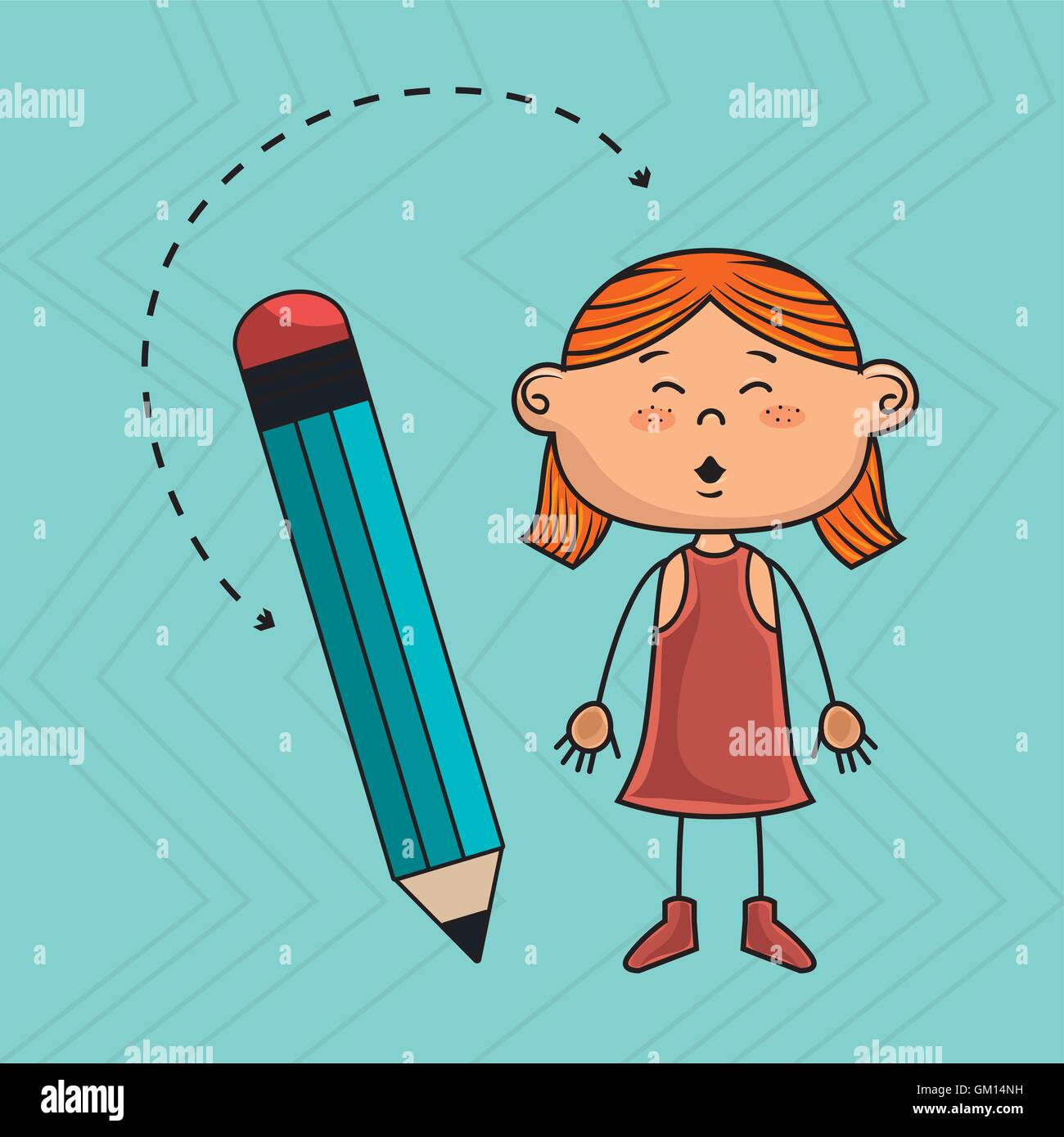 child cartoon pencil icon Stock Vector Image & Art - Alamy