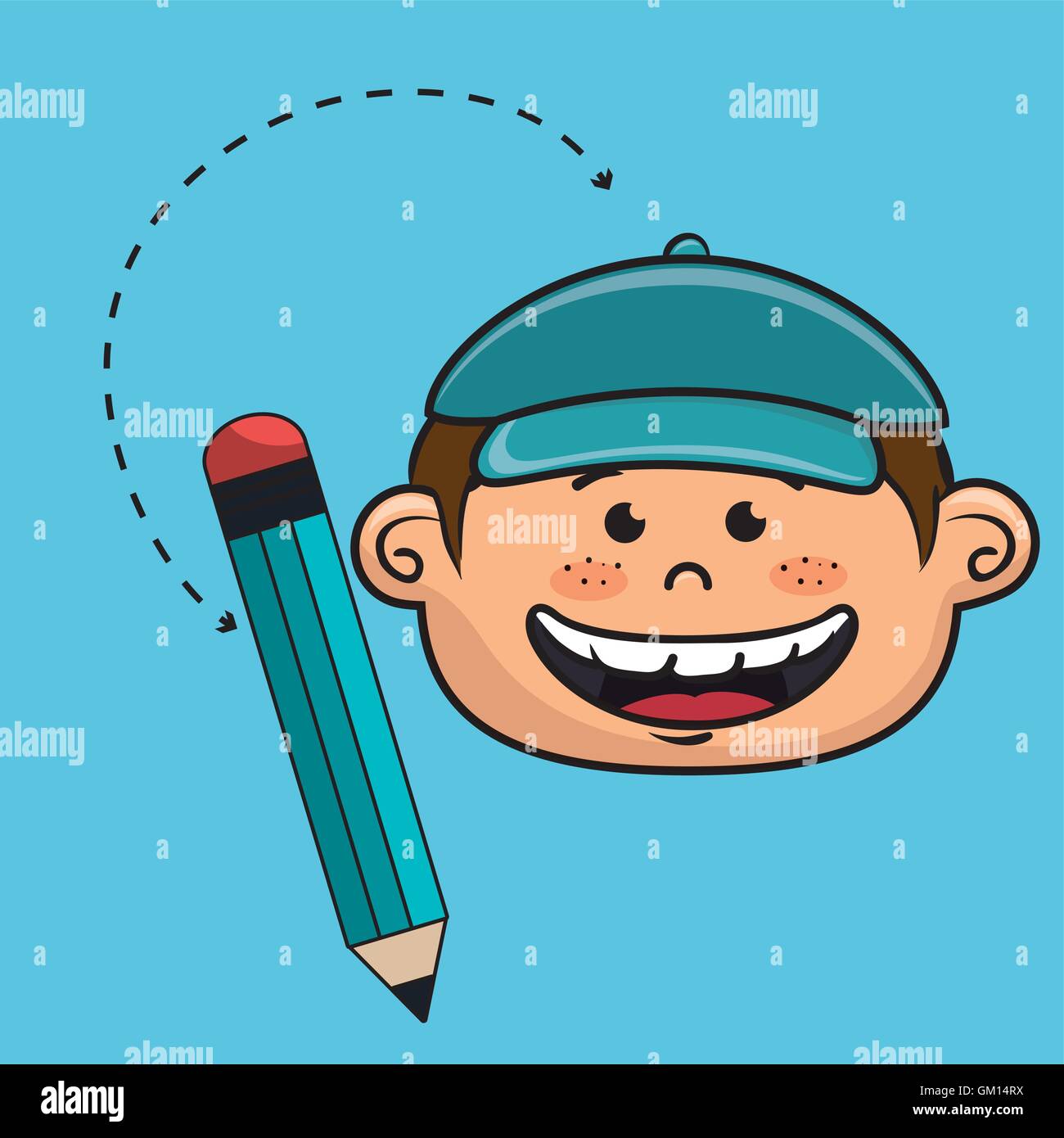 child cartoon pencil icon Stock Vector Image & Art - Alamy