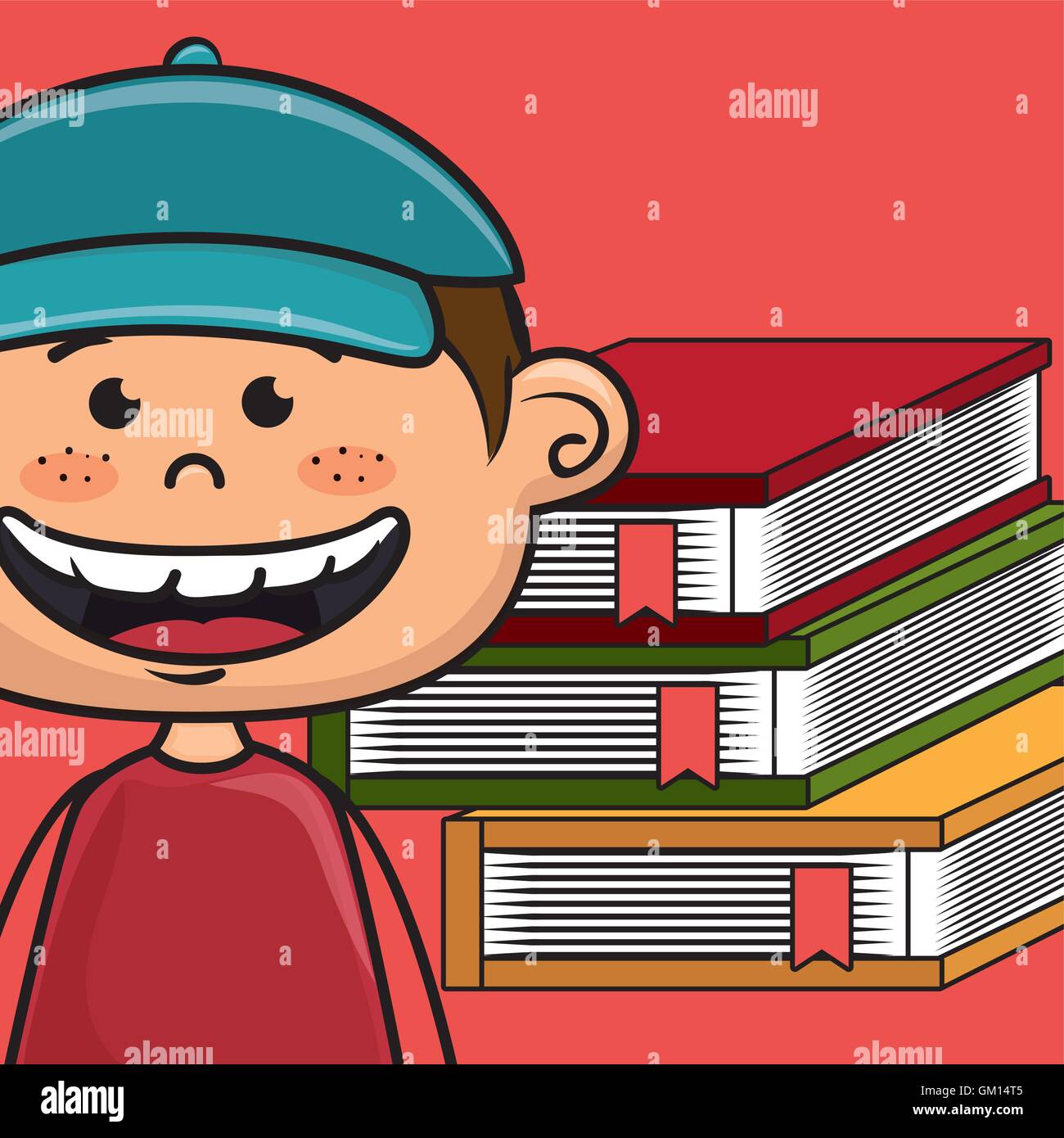 boy cartoon laptop books Stock Vector Image & Art - Alamy