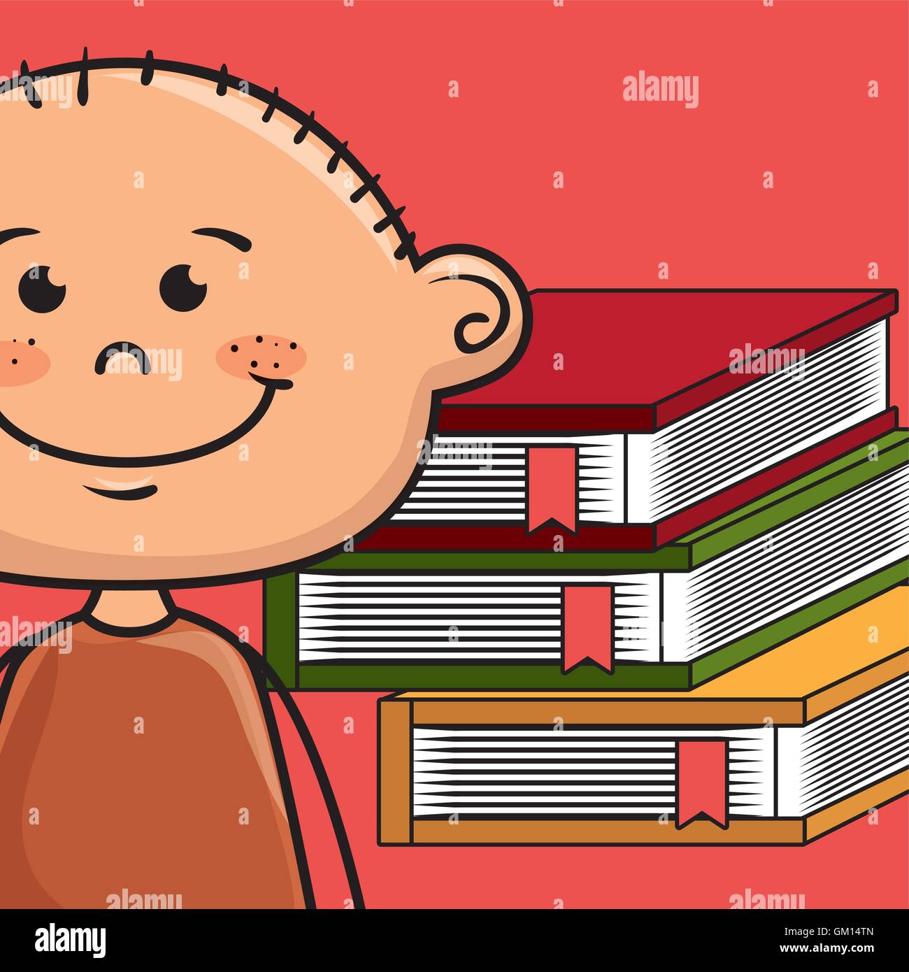 boy cartoon laptop books Stock Vector Image & Art - Alamy