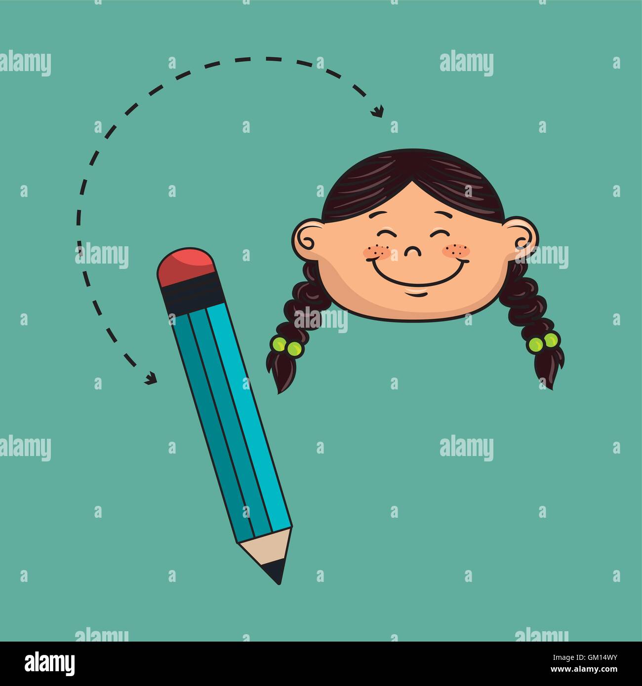 child cartoon pencil icon Stock Vector Image & Art - Alamy