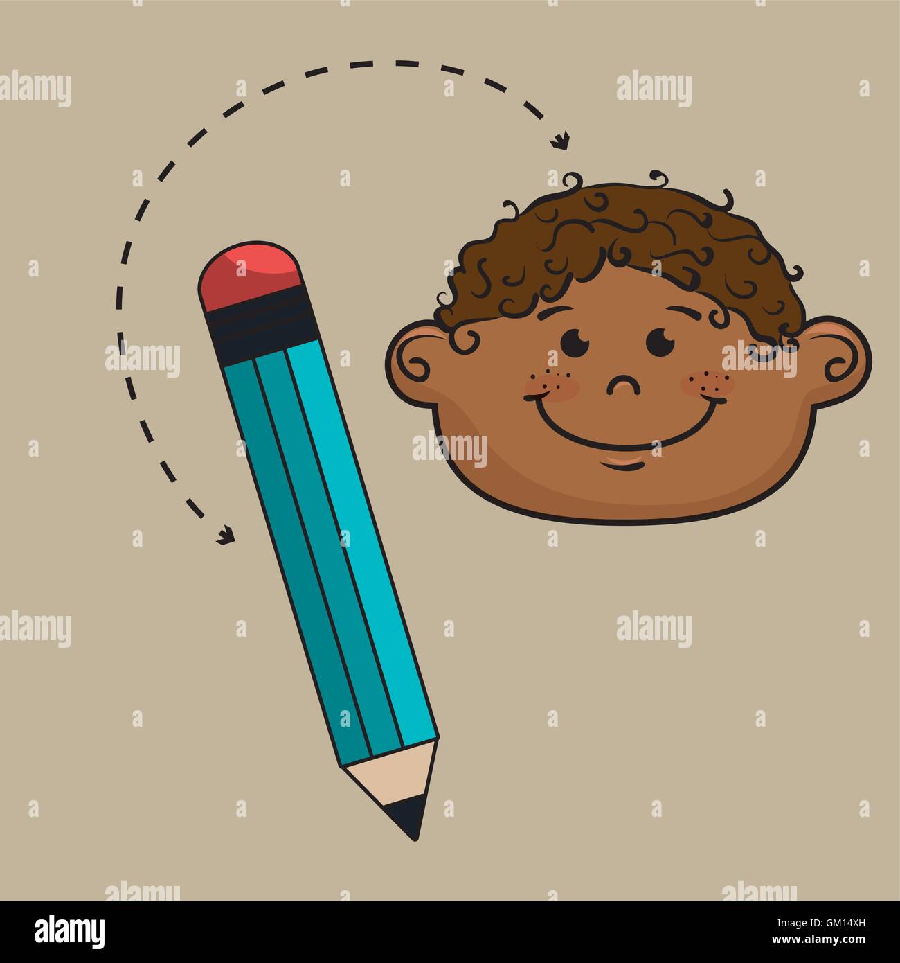 child cartoon pencil icon Stock Vector Image & Art - Alamy