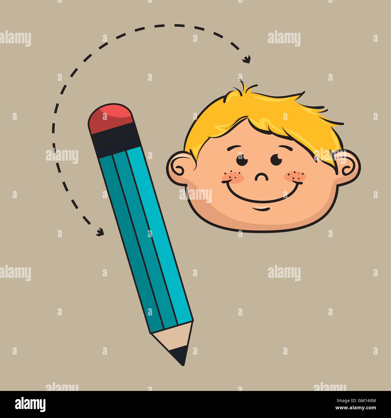 child cartoon pencil icon Stock Vector Image & Art - Alamy