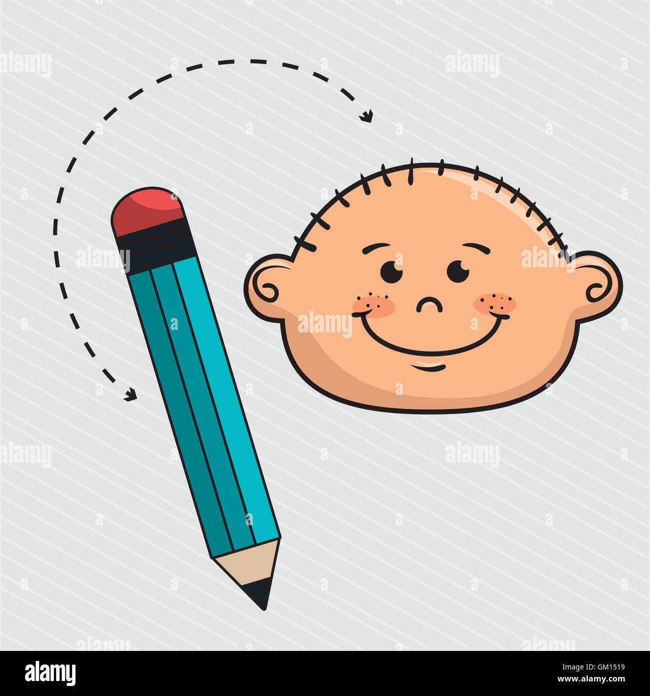 child cartoon pencil icon Stock Vector Image & Art - Alamy