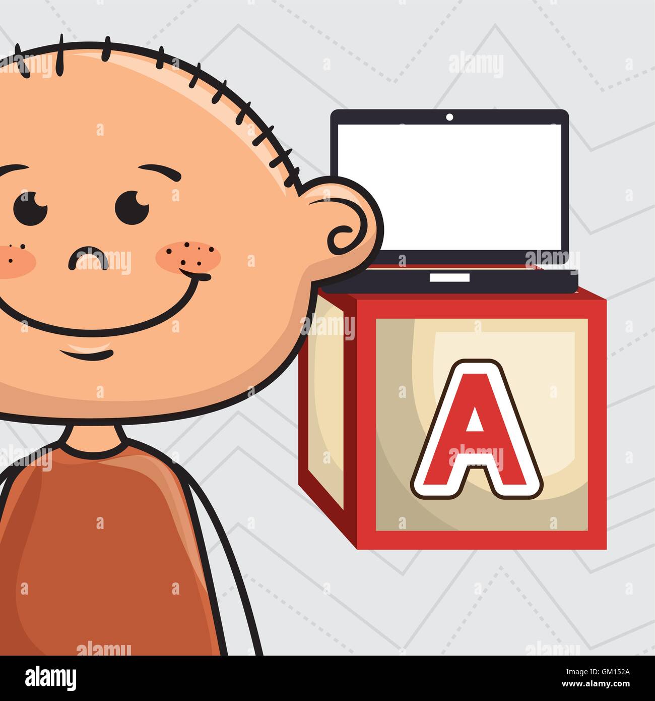 boy laptop cube icon Stock Vector Image & Art - Alamy
