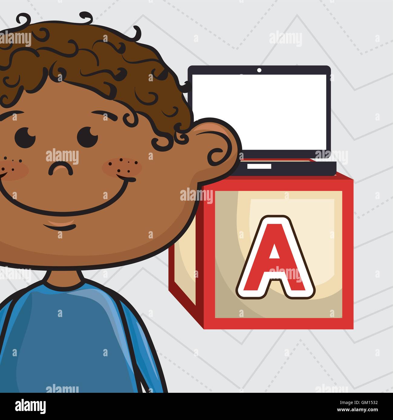 boy laptop cube icon Stock Vector Image & Art - Alamy