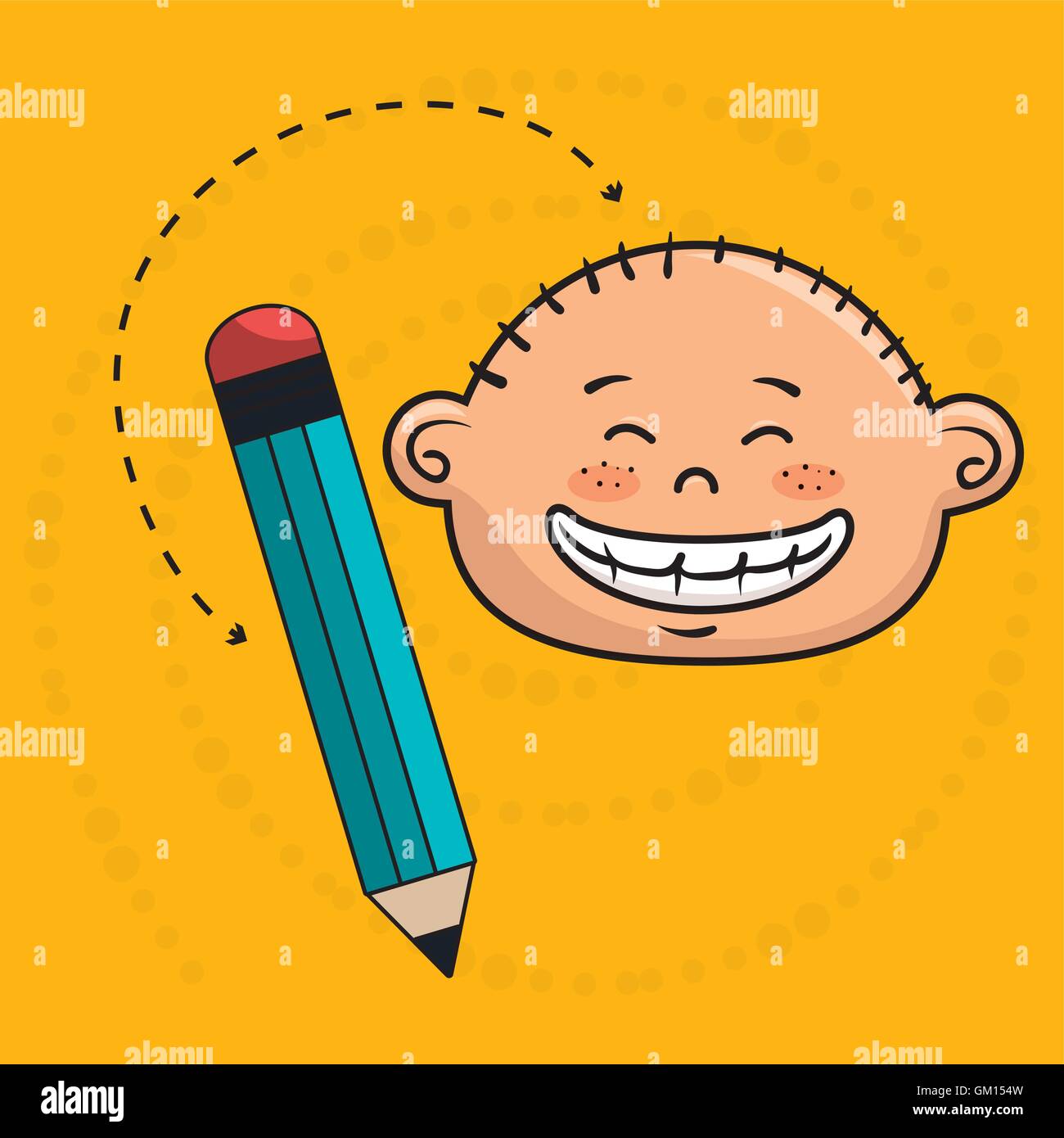 child cartoon pencil icon Stock Vector Image & Art - Alamy