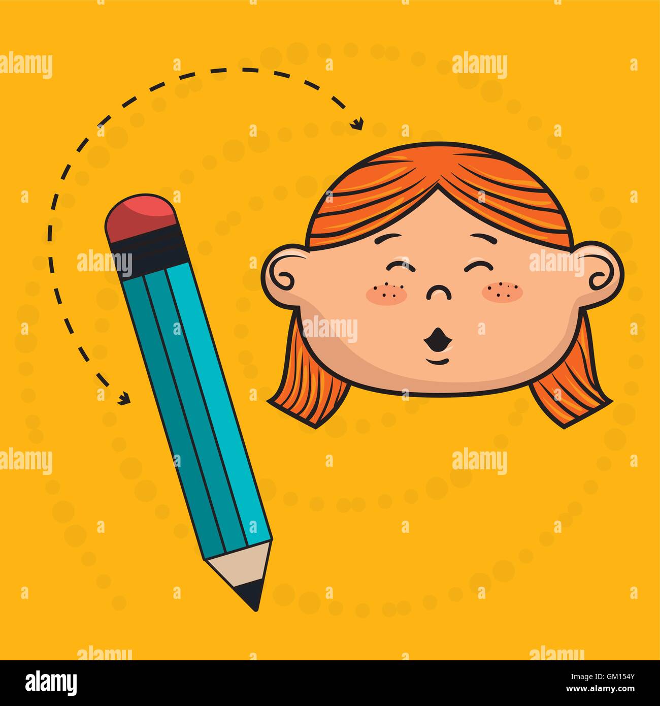 child cartoon pencil icon Stock Vector Image & Art - Alamy