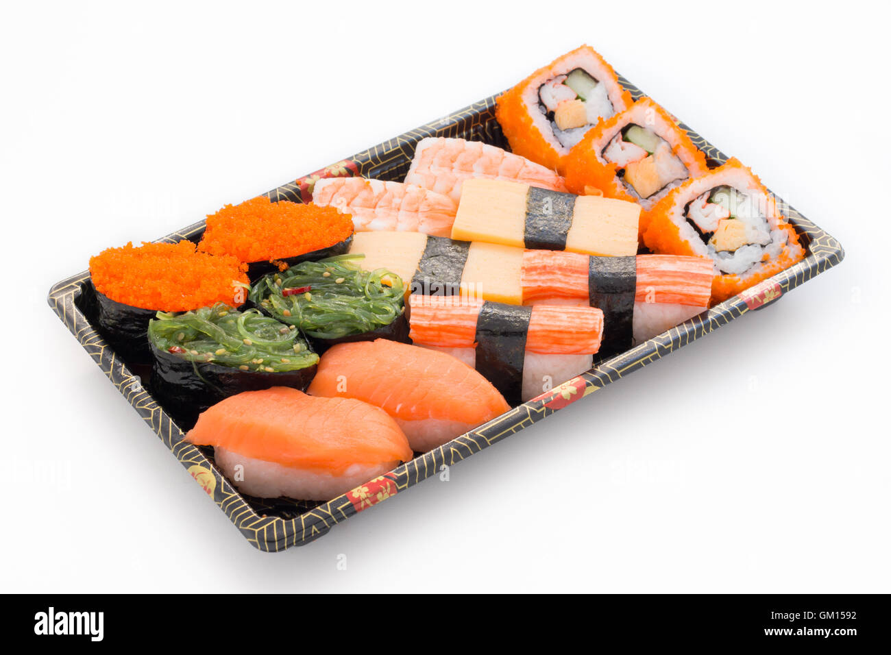 sushi sashimi set isolated on white background Stock Photo - Alamy